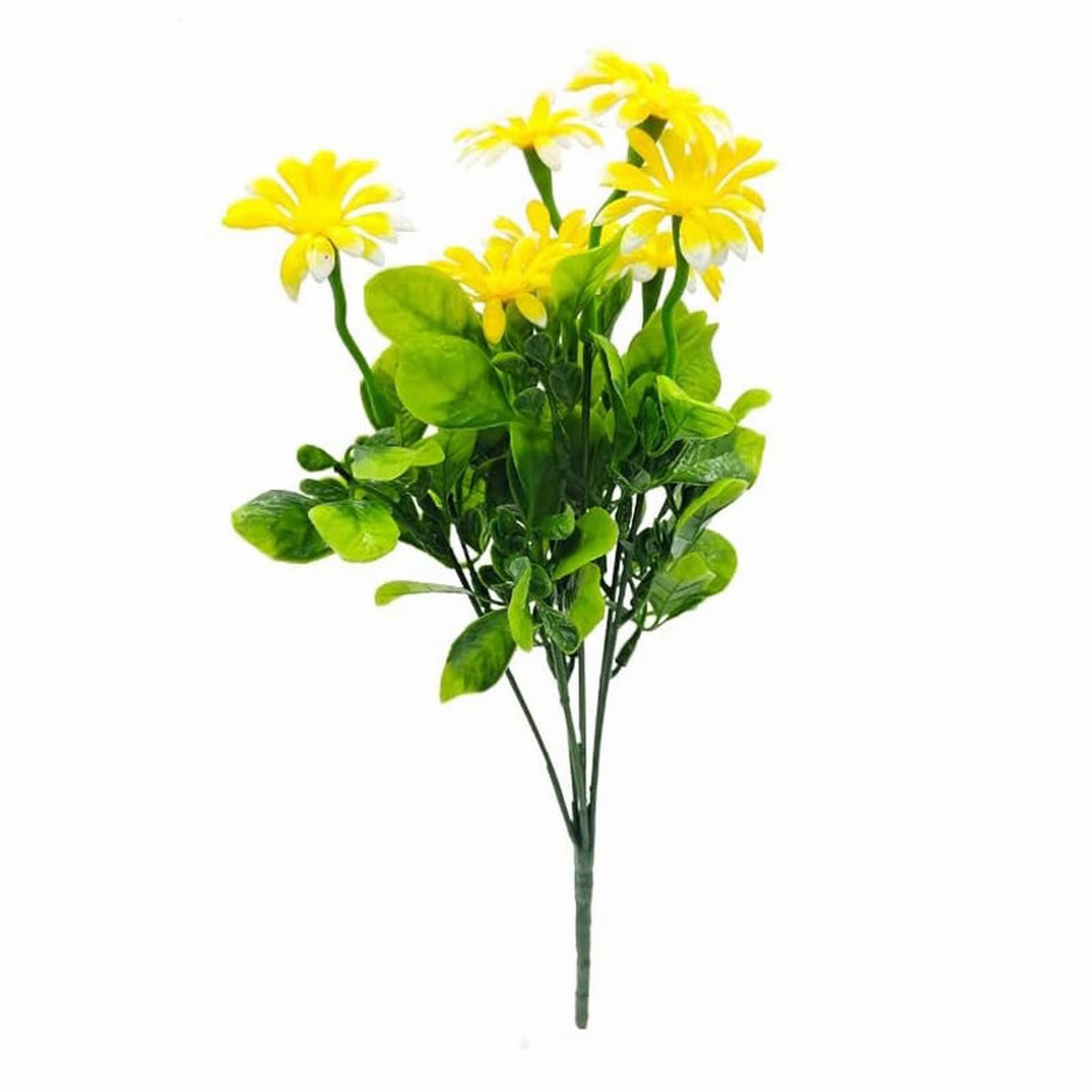 Flores Artificiales Para Decoracion 2Bundles Artificial Daisies Plastic Flowers Outdoor ...