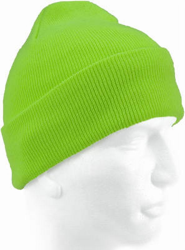 Florescent Green Watch Cap 100% Acrylic One Size Fits All, Each ...