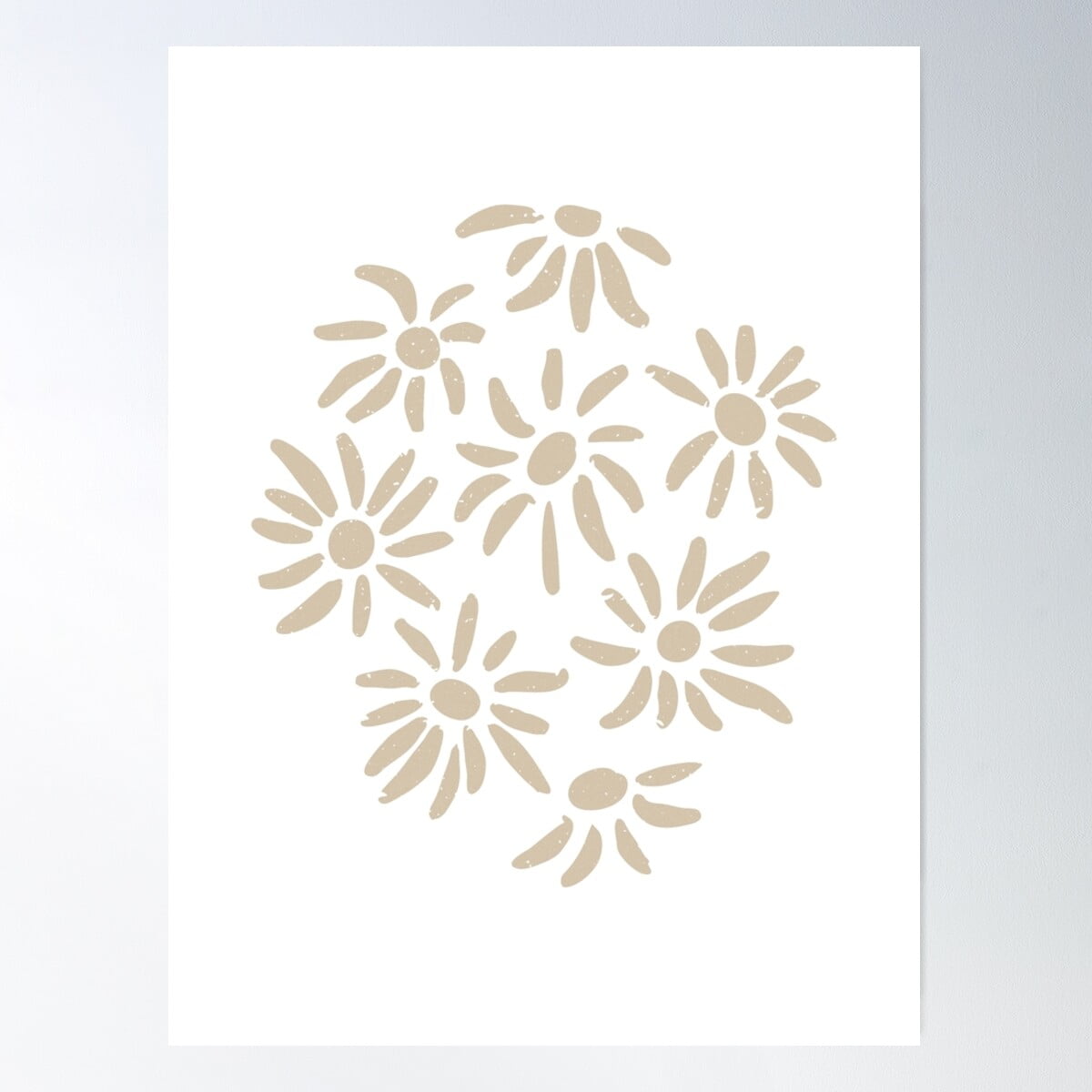 Florette Daisy Floral Pattern - Snow + Dove Poster Wall Art, Modern ...