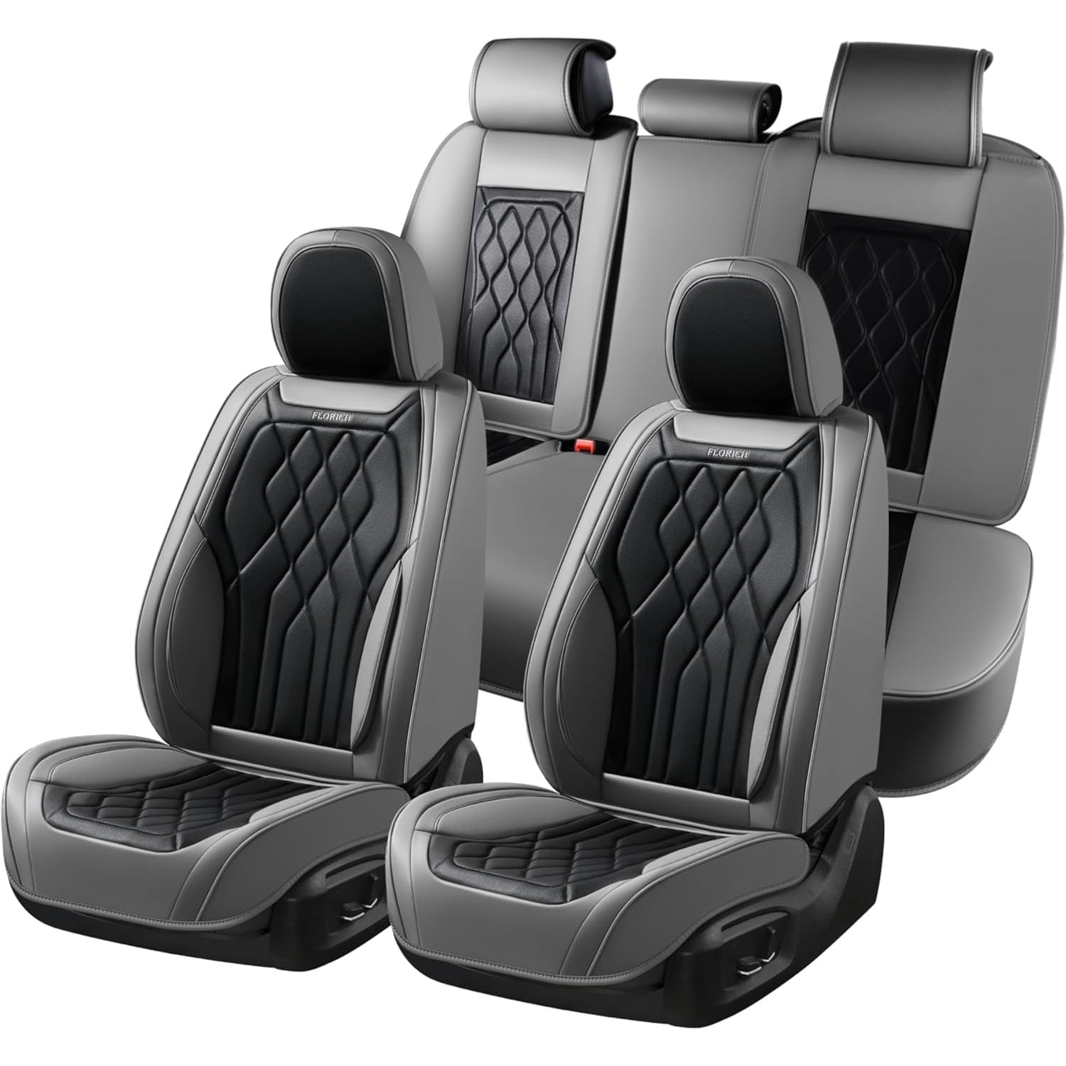 Florich Car Seat Covers Full Set, Waterproof Faux Leather Seat ...