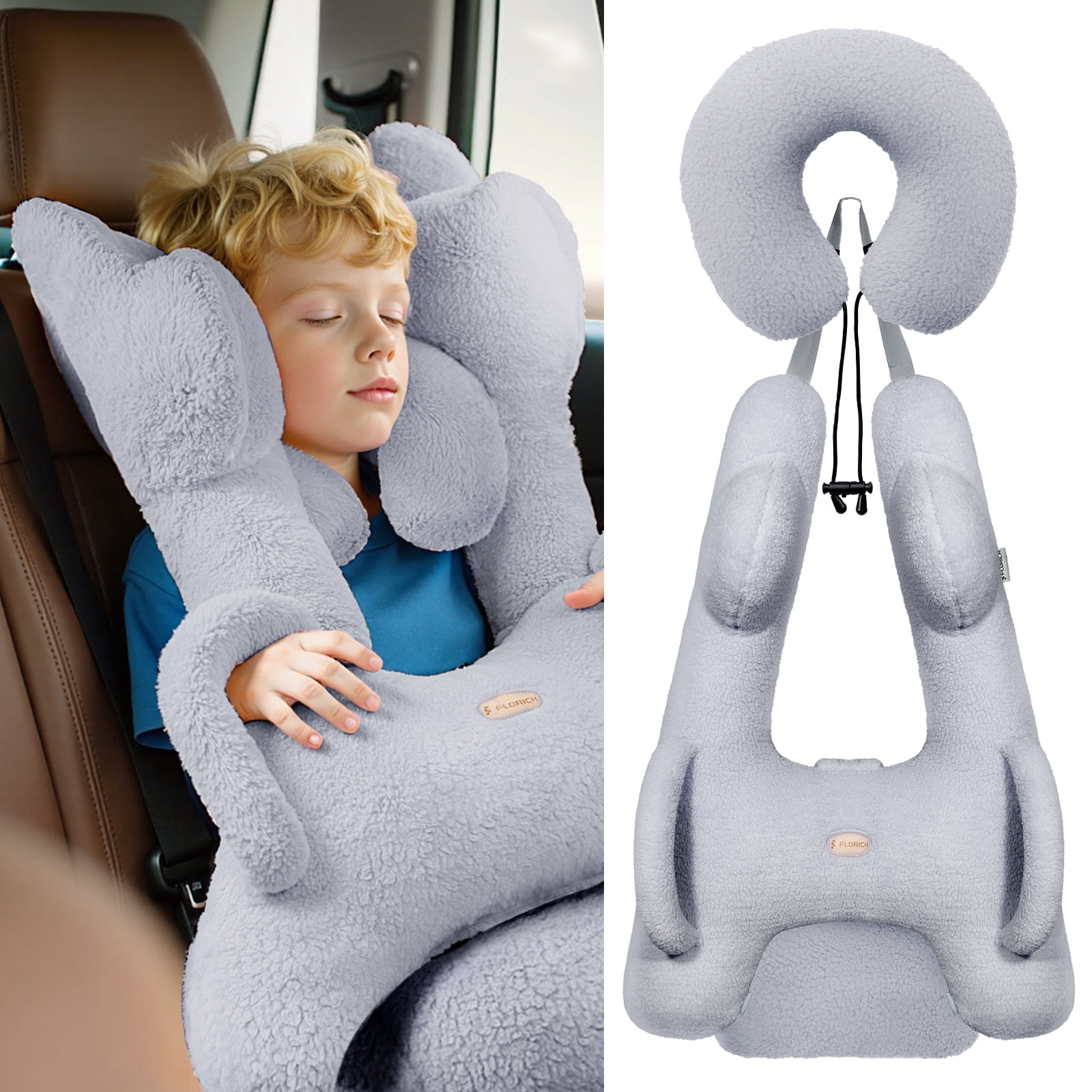 FLORICH Car Sleeping Travel Pillow for Kid & Adults to Support Head and ...