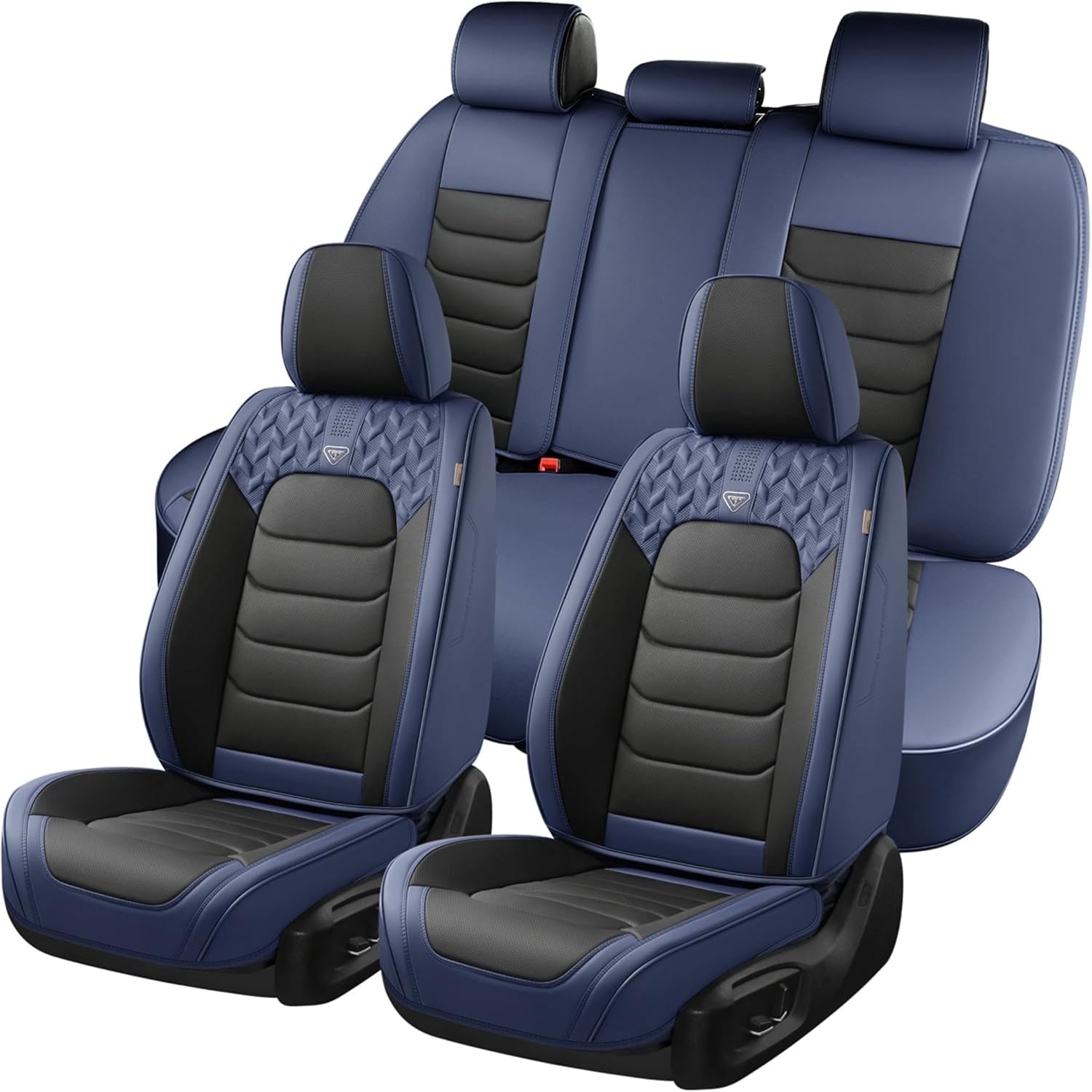 Florich Full Set Seat Covers, Waterproof Faux Leather Seat Protectors ...