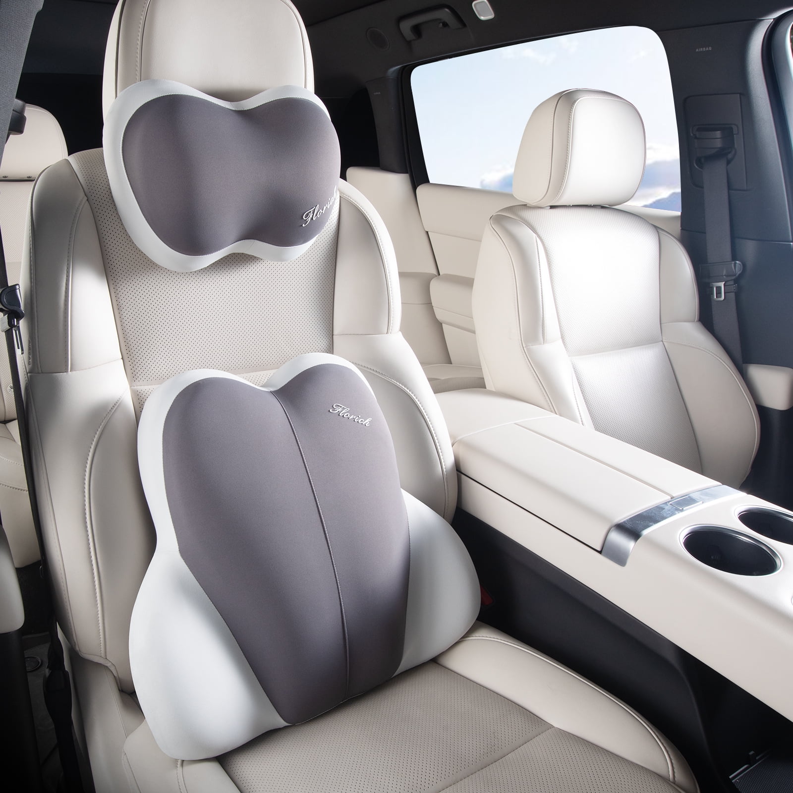 Florich Lumbar Support with Car headrest Back Pillow for Chairs ...