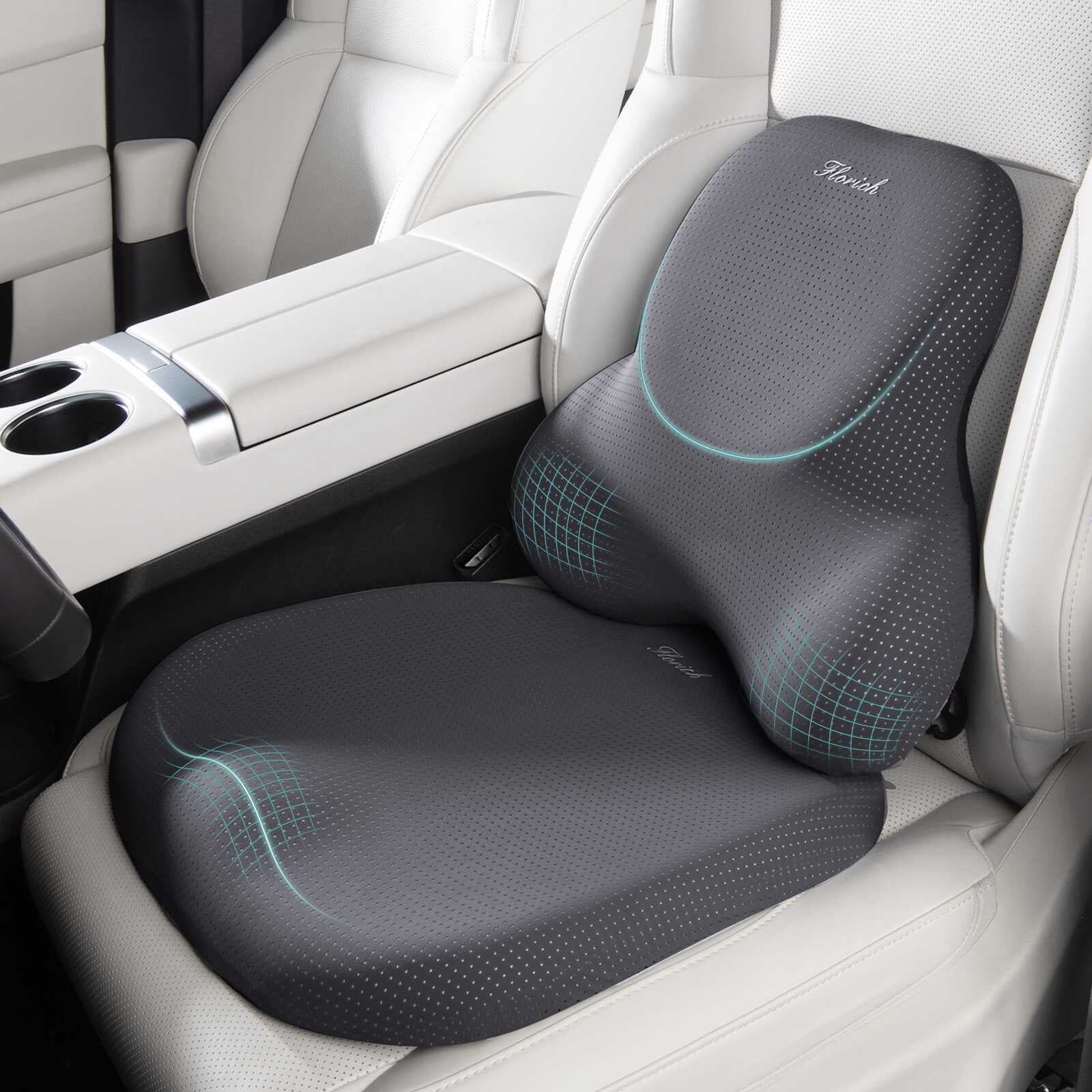 Florich Seat Cushion and Lumbar Support Pillow for Office Chair Car ...