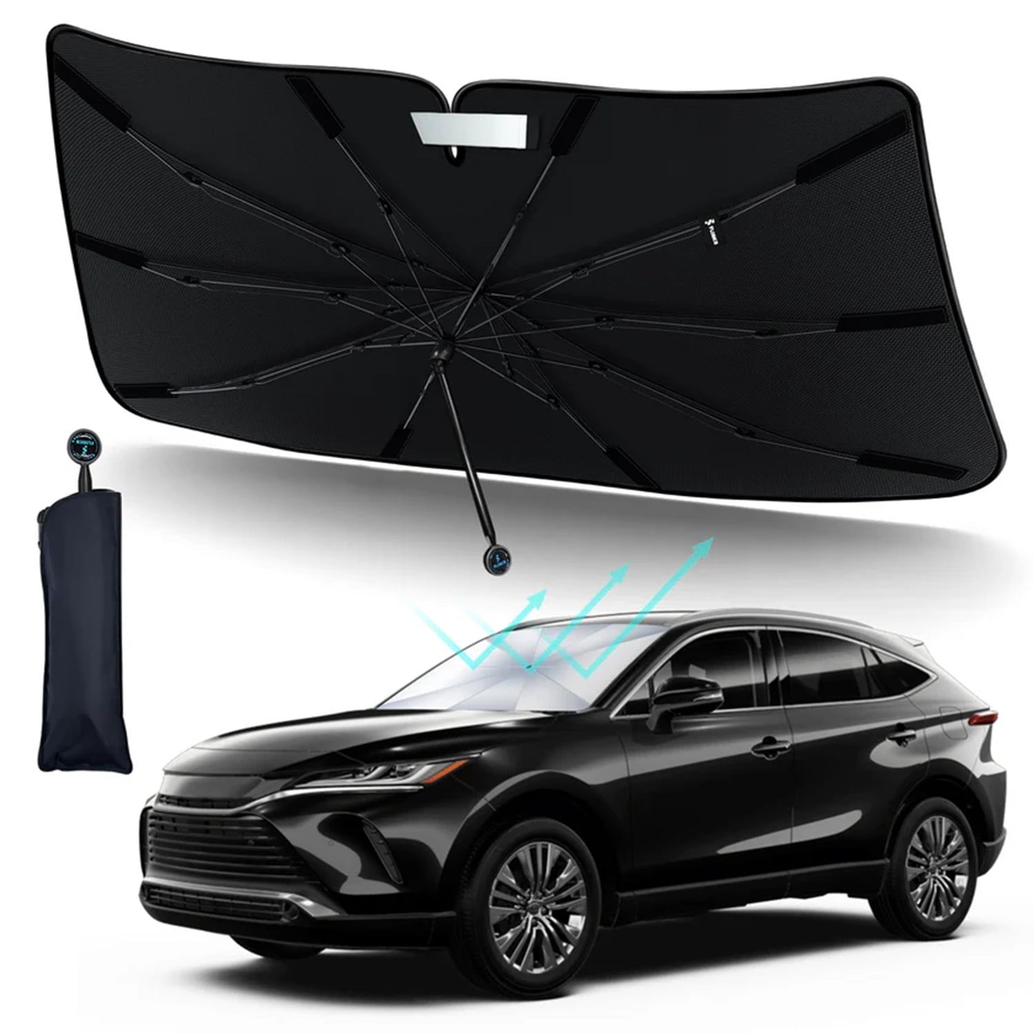 Florich Windshield Sun Shade Umbrella for Car, Foldable Car Sun Shade ...