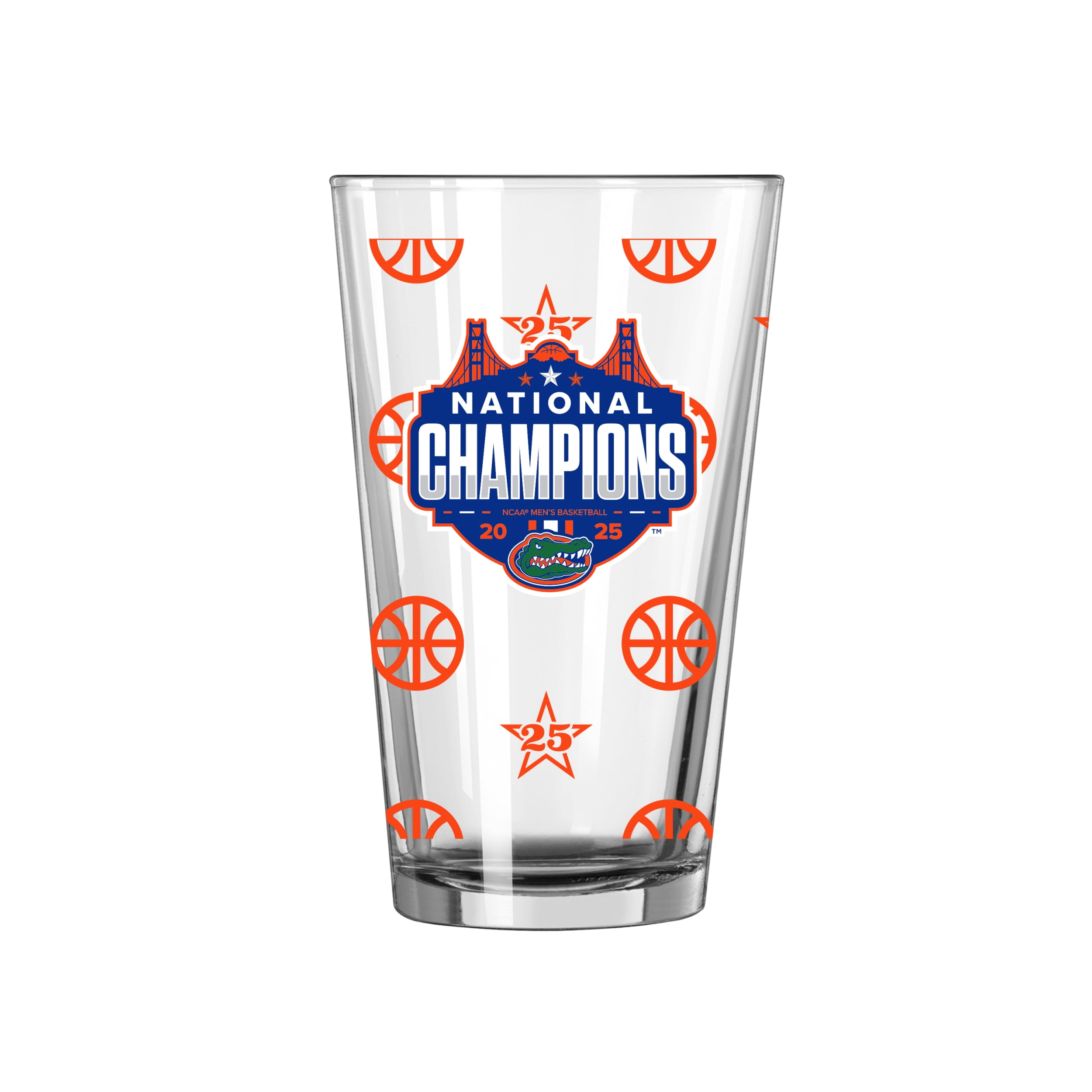Florida 2025 Mens Basketball Champions 16oz Pattern Pint Glass ...