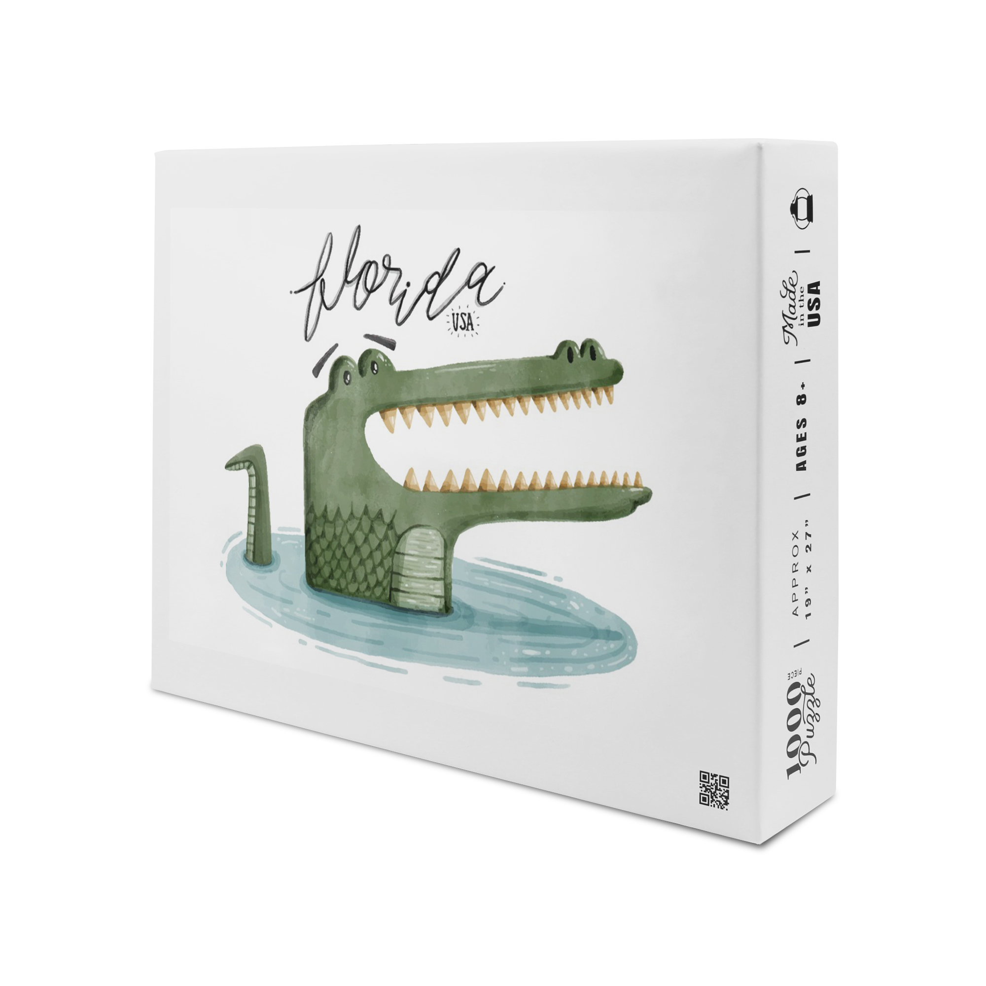 Florida, Alligator, Watercolor (1000 Piece Puzzle, Size 19x27 ...