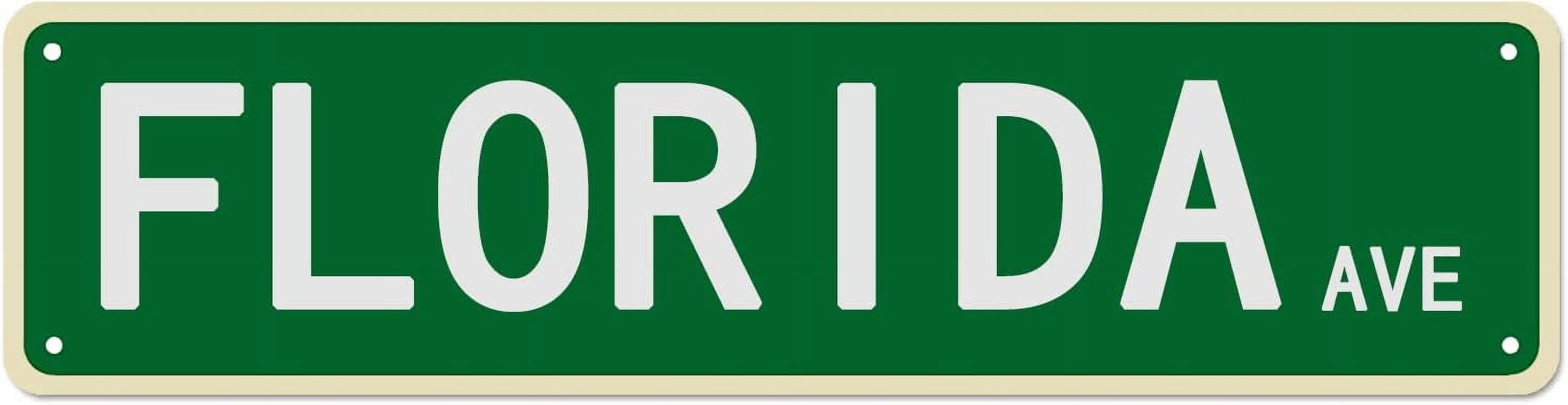 Florida Ave Vintage Decorative Poster Avenue Road Street Name Tin Sign ...