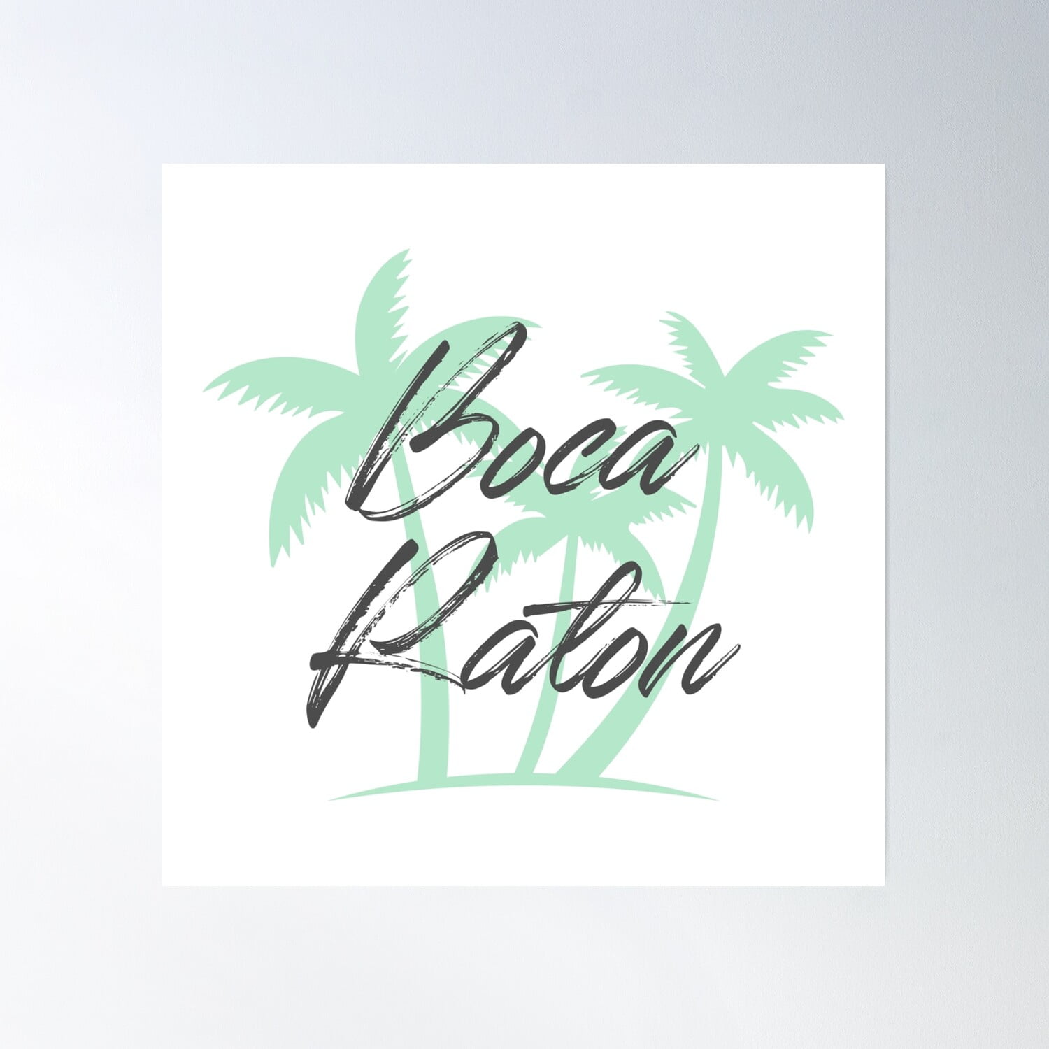 Florida Beach Names With Palm Trees - Boca Raton Poster Wall Art ...