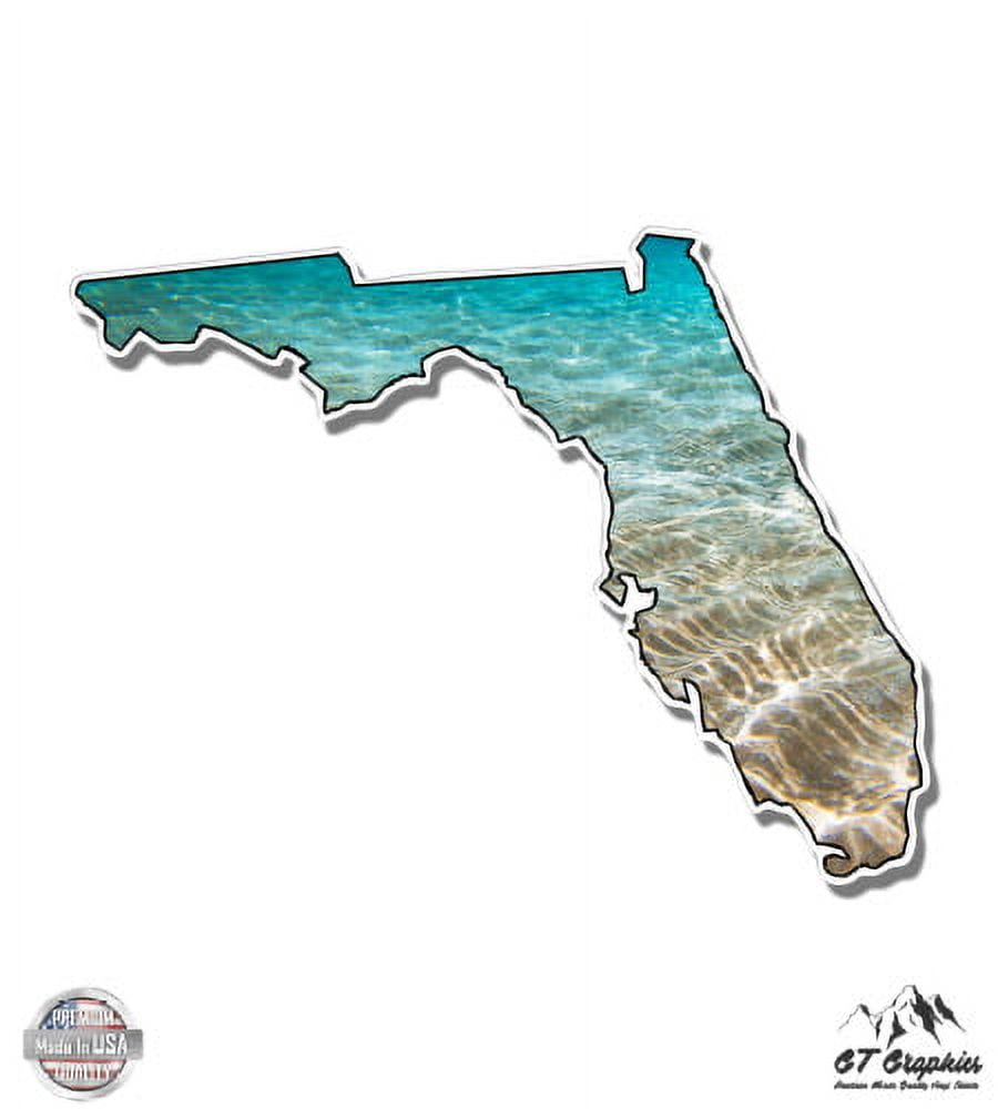 Florida Beautiful Clear Water Ocean Beach - 3" Vinyl Sticker - For Car ...