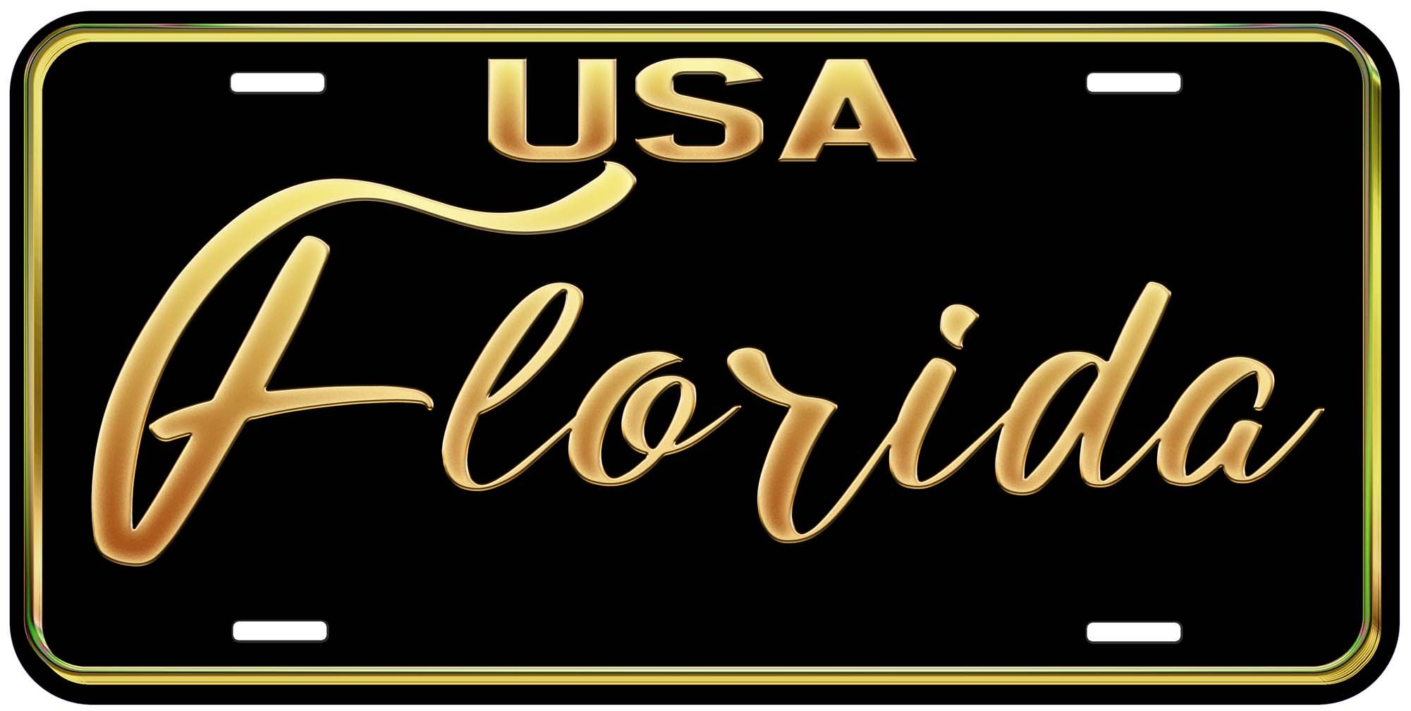 Black Florida License Plate