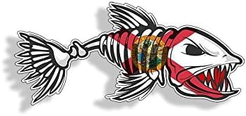 Florida Bone Fish Sticker - FL State Flag Fishing Decal Vinyl Die Cut ...