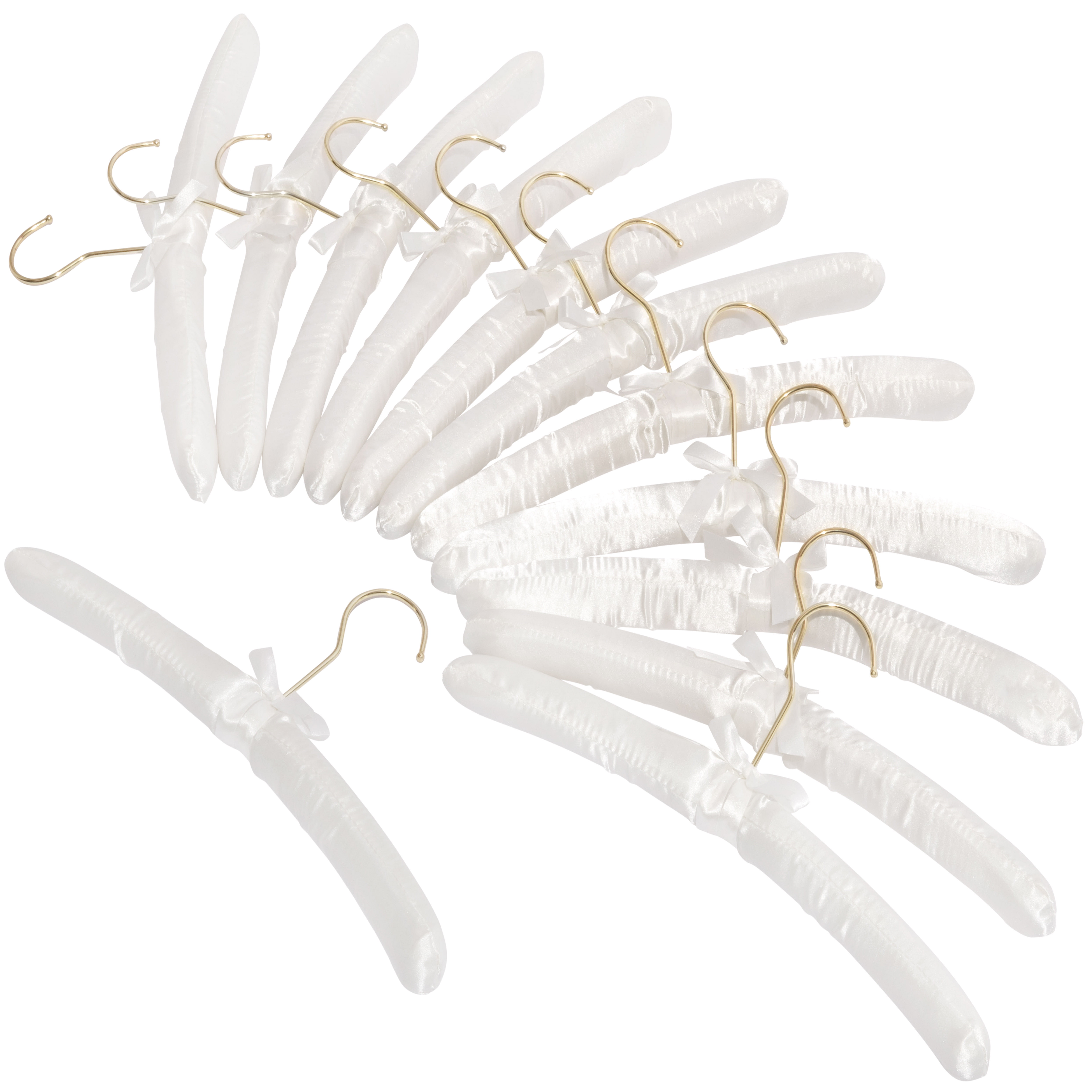 FloridaBrands, Padded Clothing Hangers, Ivory Set of 12, Satin Finish ...
