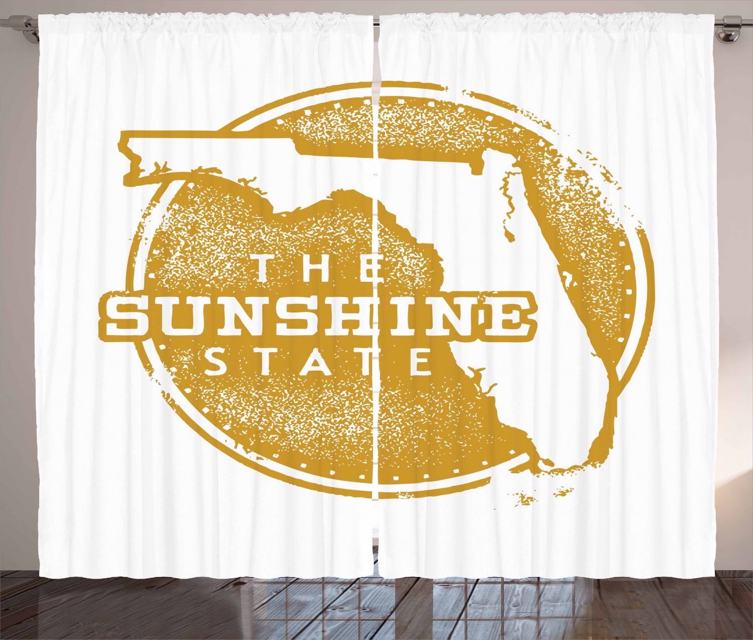 Ambesonne Florida Curtains 2 Panel Set, City Map Grunge Stamp, 108" x ...