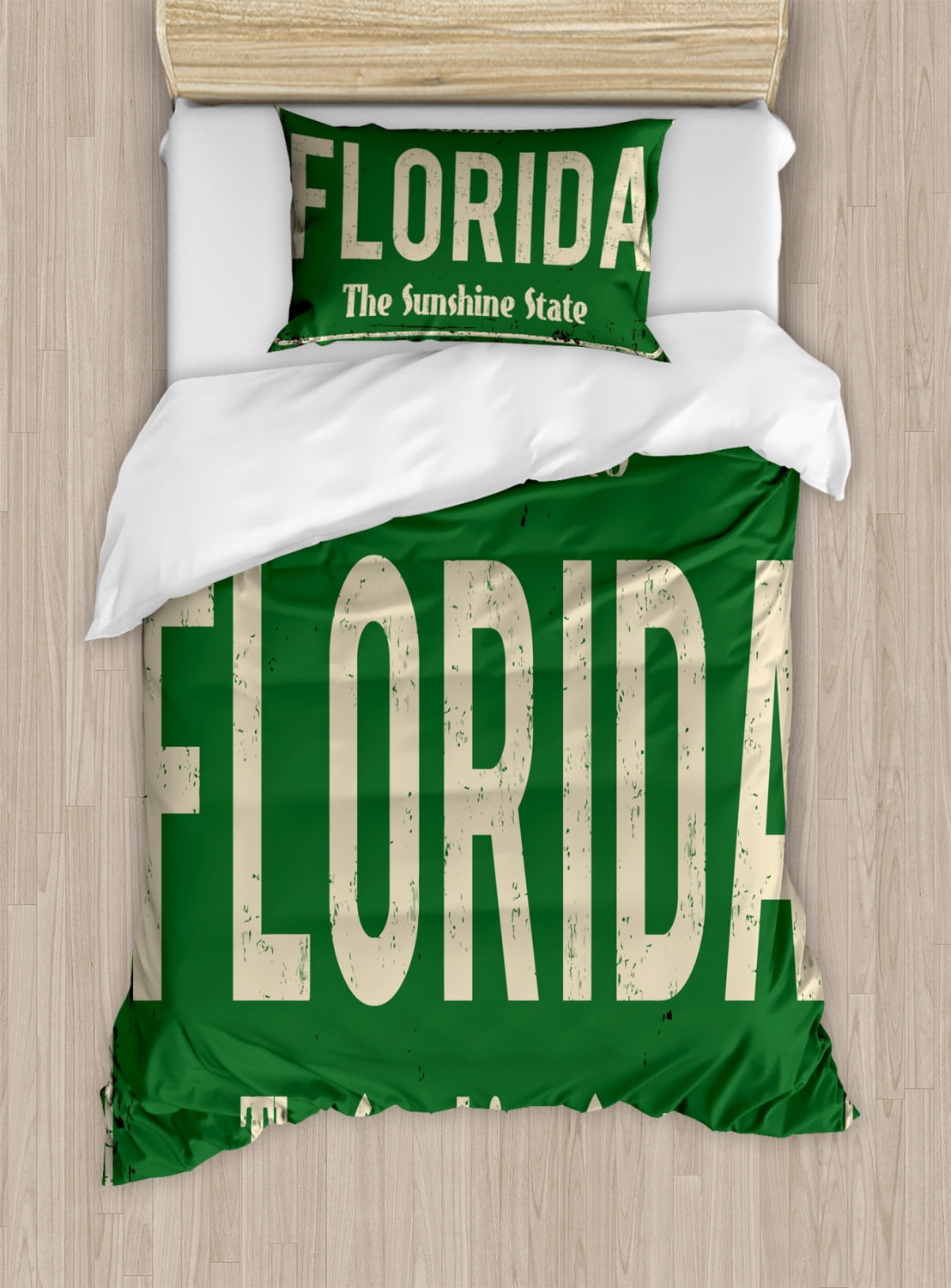 Florida Duvet Cover Set Twin Size, Welcome to Florida Old and Rusty ...