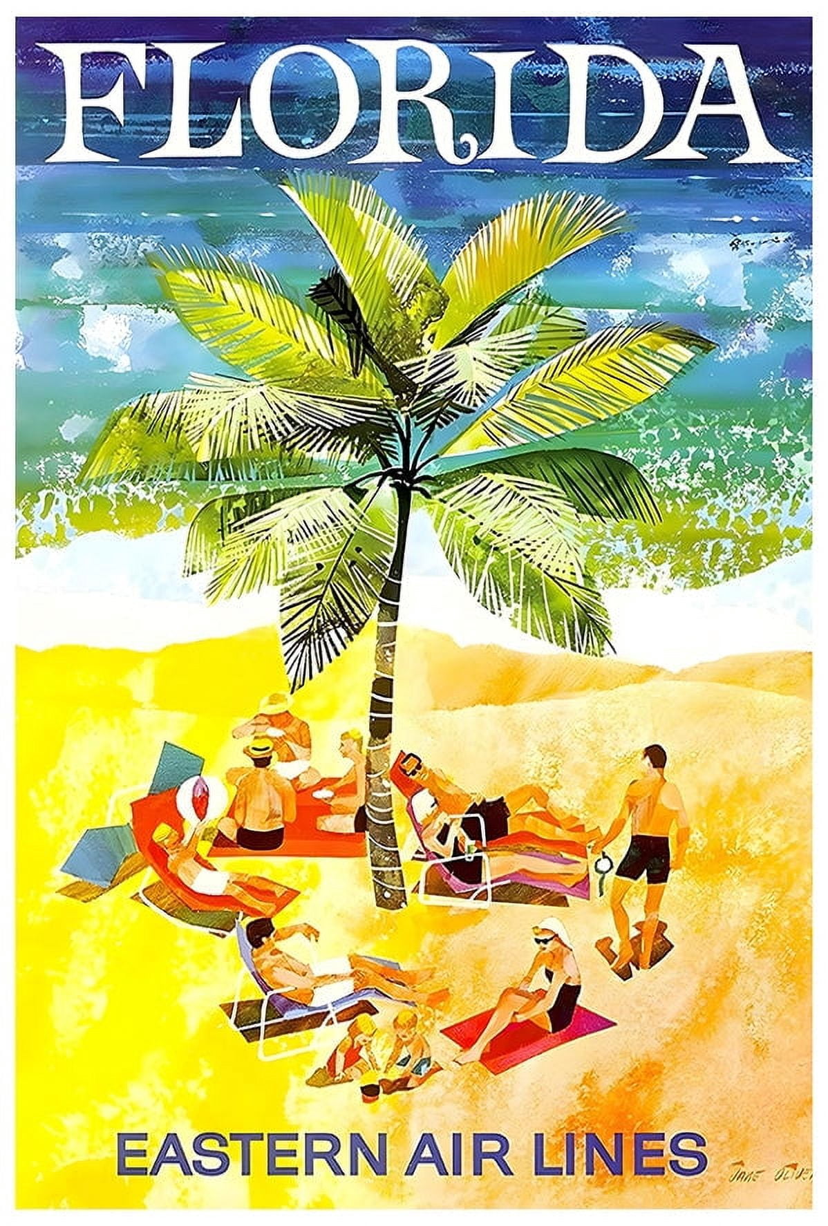 Florida - Eastern Airlines - Vintage Travel Poster (12x18Inches-Framed ...