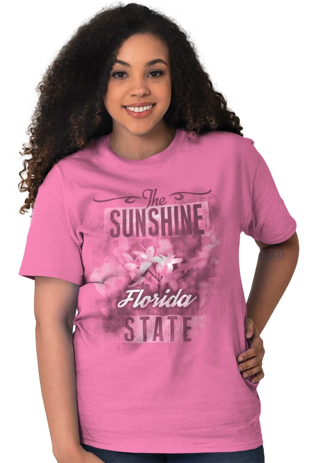 Florida FL Cute State Flower Souvenir Women's Graphic T Shirt Tees ...
