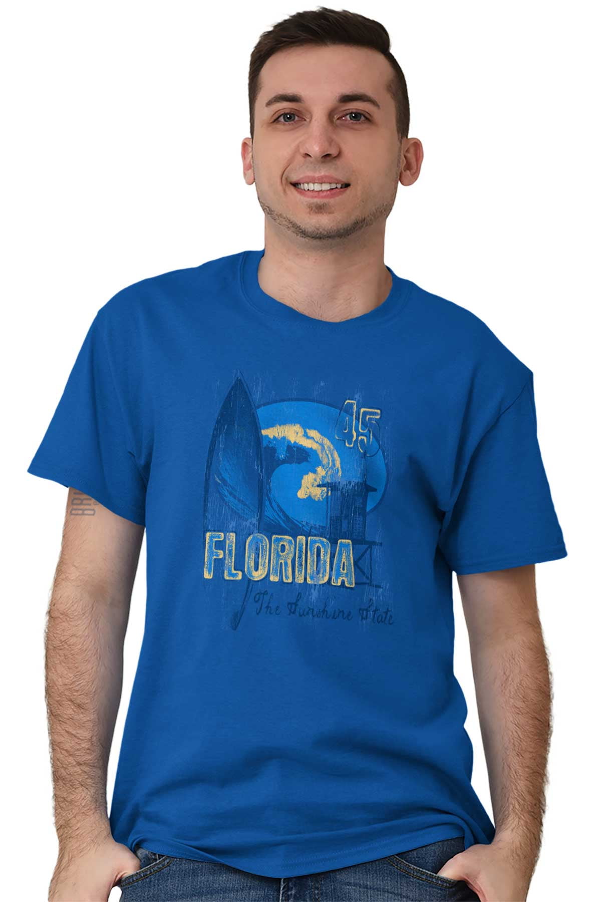 Florida FL Surf Sunshine State Surfer Men's Graphic T Shirt Tees Brisco ...