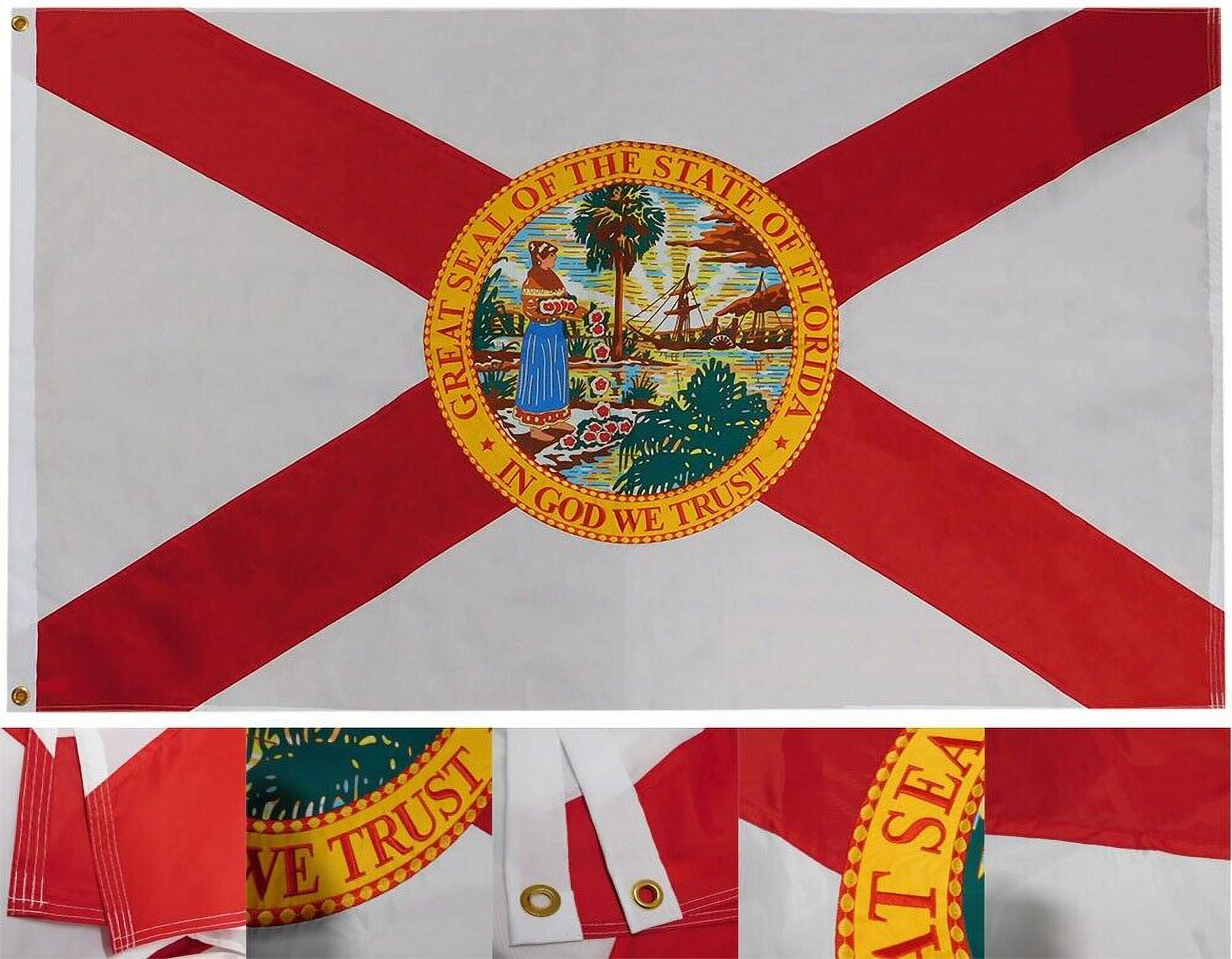 Florida Flag 3X5 600D NYLON Embroidered- Heavy Duty Florida State Flag ...