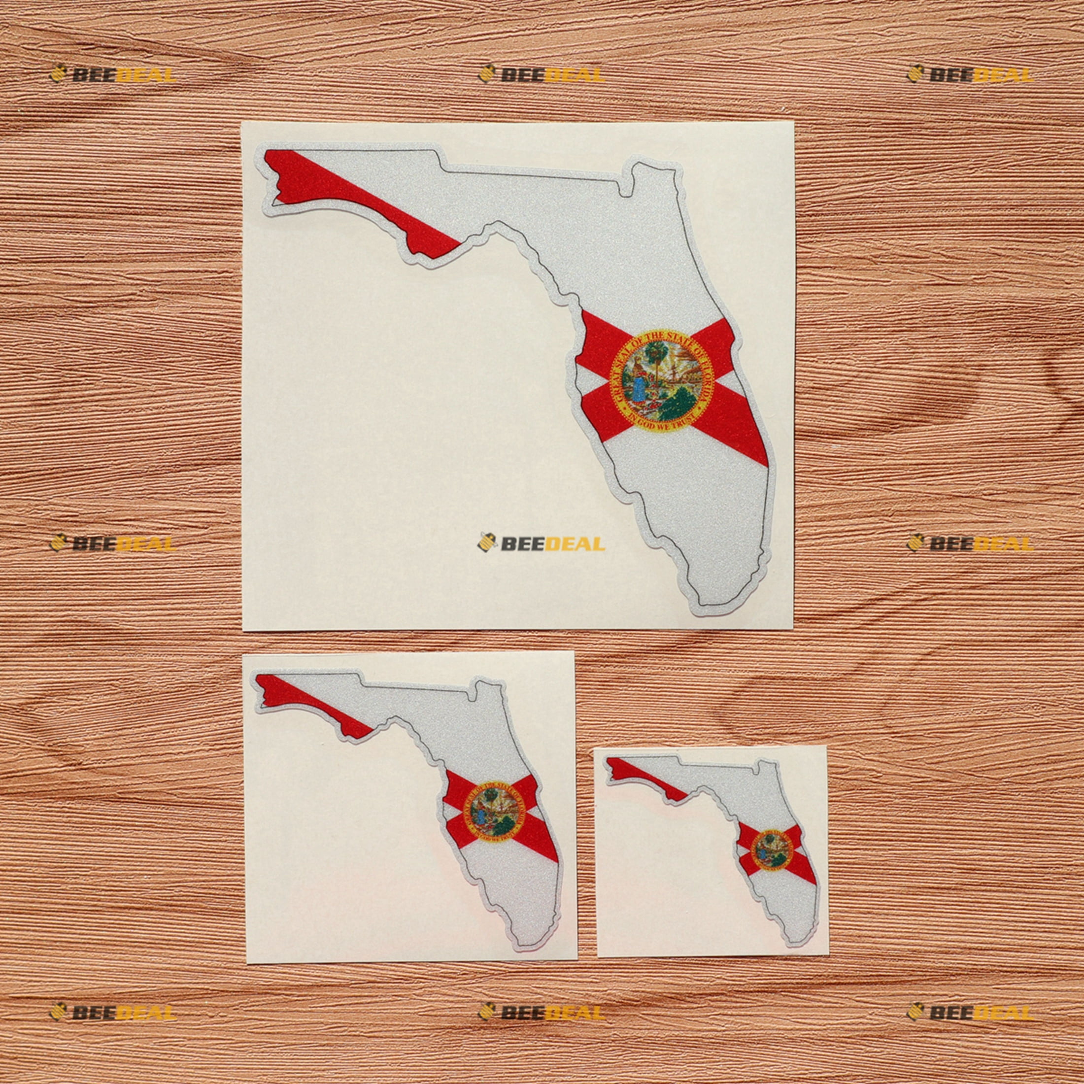 Florida Flag Map Outline FL State Vinyl Decal Sticker - 3 Pack ...