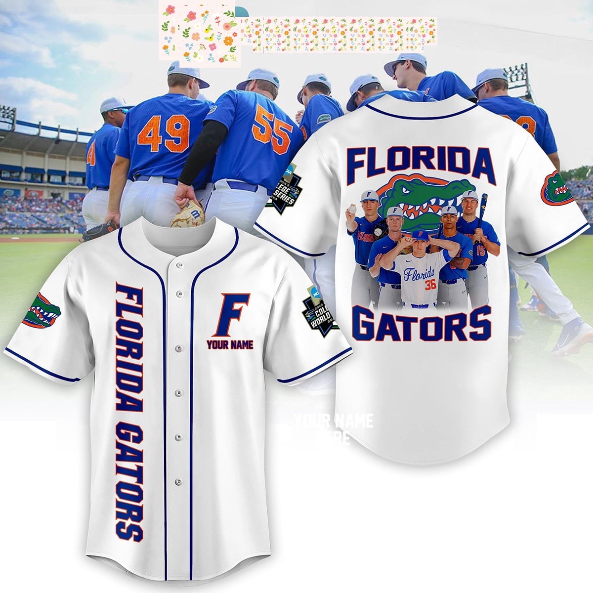Florida Gator Baseball 2023 World Series Personalized White Design ...