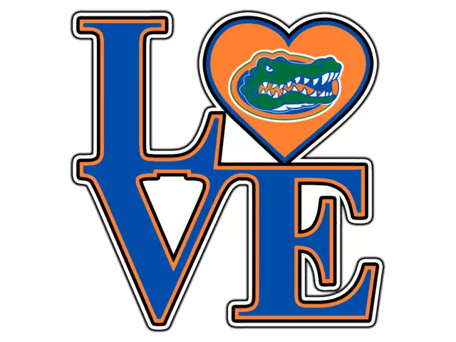 Florida Gators Love Logo Waterproof Sticker Phone Decal Water Bottle ...