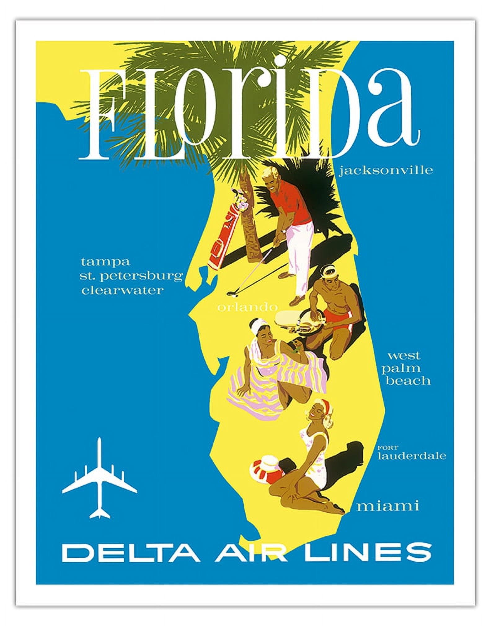 Florida - Golf - Scuba Diving - Sunbathing - Delta Air Lines - Vintage ...