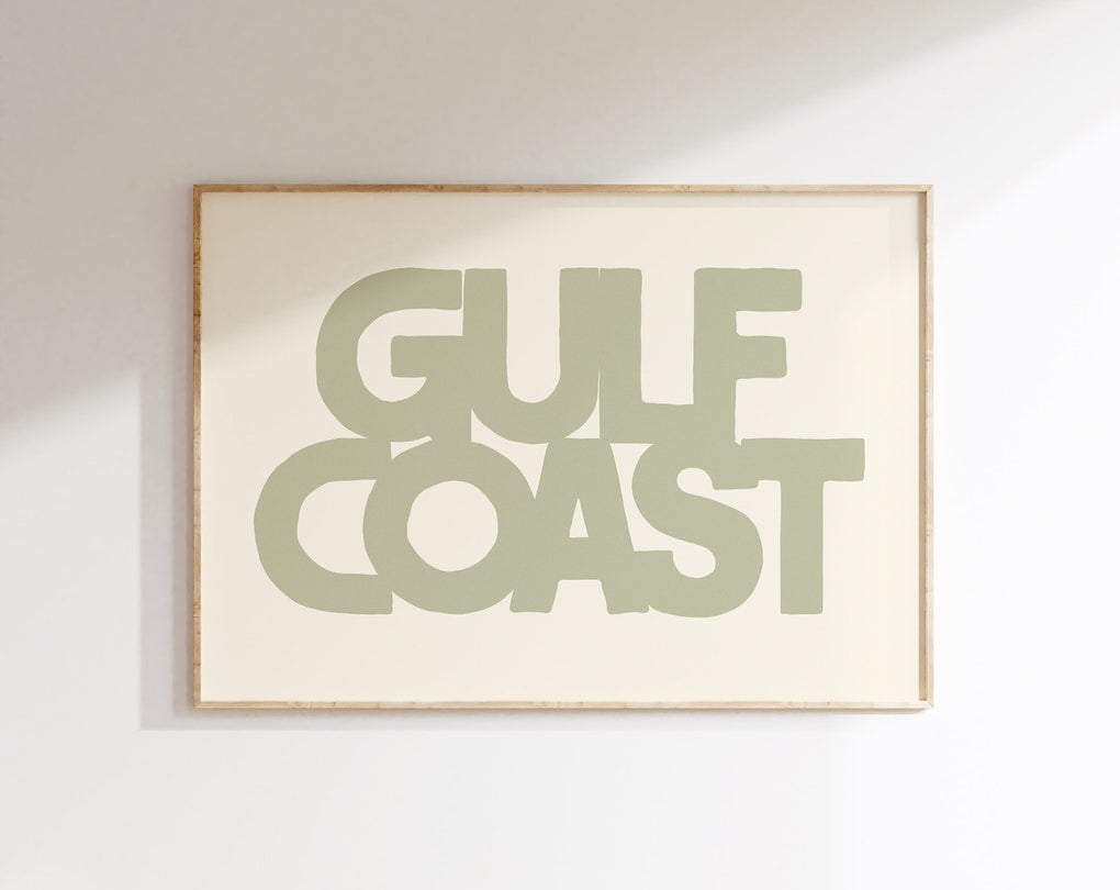 Florida Gulf Coast Art Print Coastal Cowgirl Decor Beachy Wall Art Sage ...