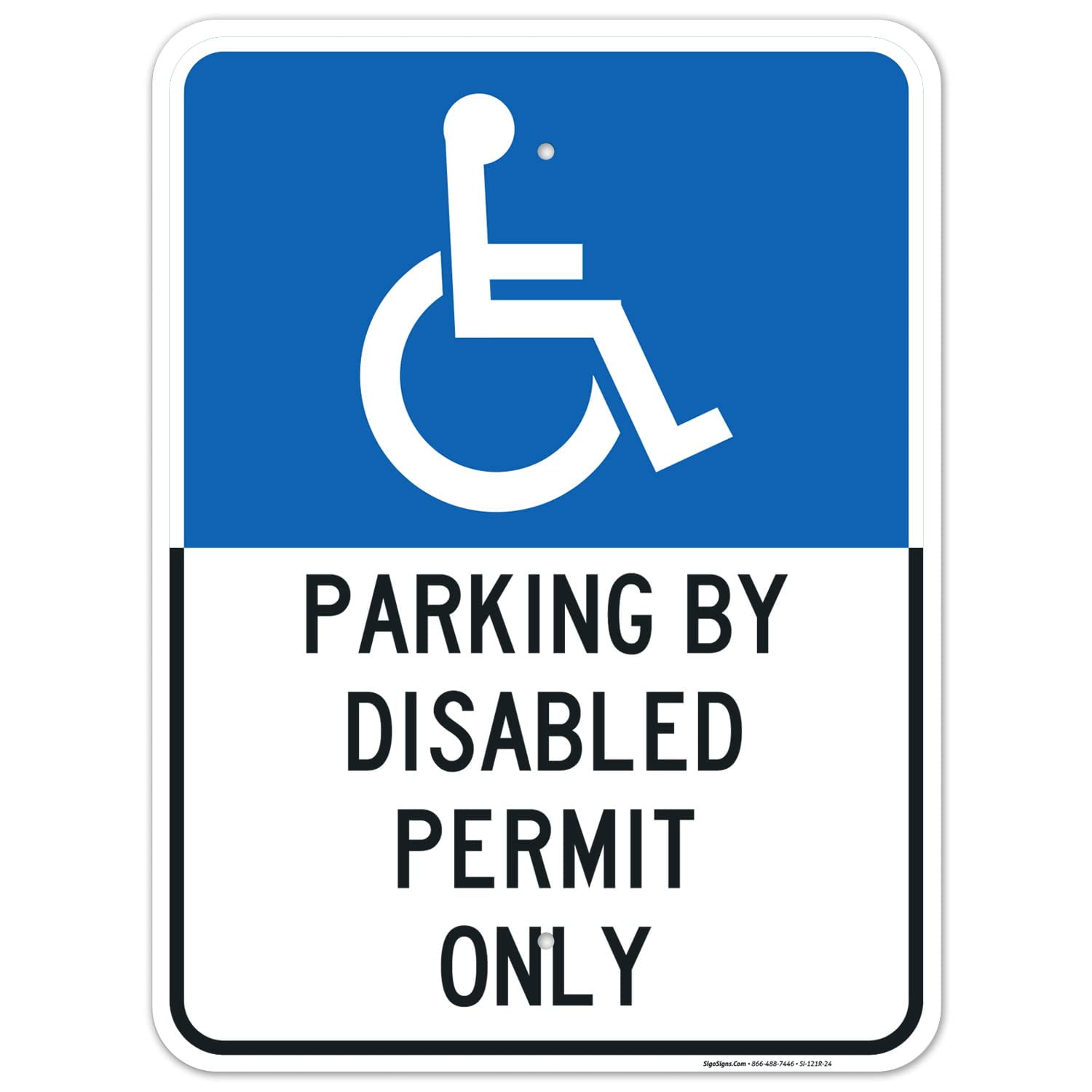 Florida Handicap Parking Sign, Parking by Disabled Permit Only, 18x24 ...