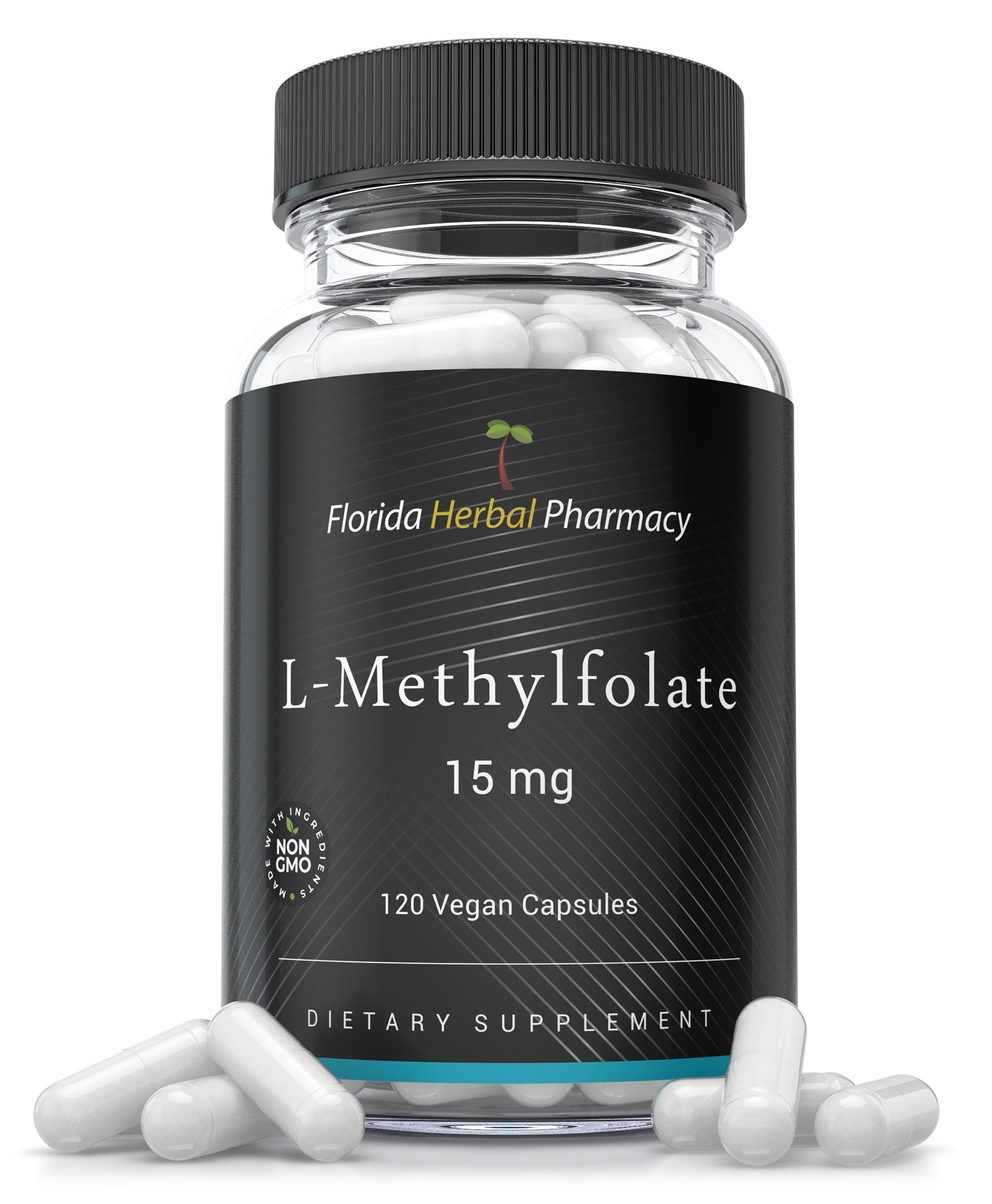 Florida Herbal Pharmacy, L-methylfolate 15 mg Supplement Capsules, (5-MTHF) (120 Capsules ...