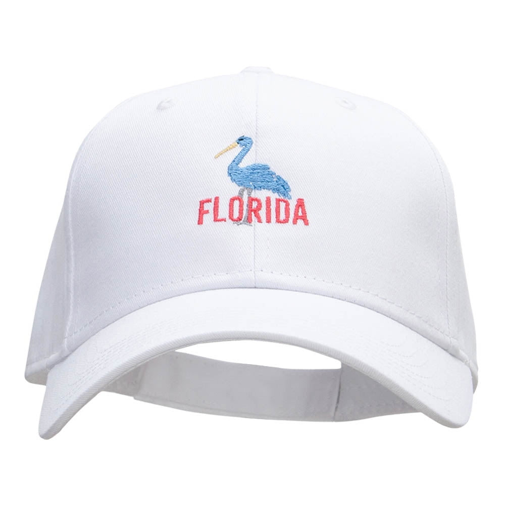 Florida Heron Embroidered Low Profile Cap - White OSFM - Walmart.com