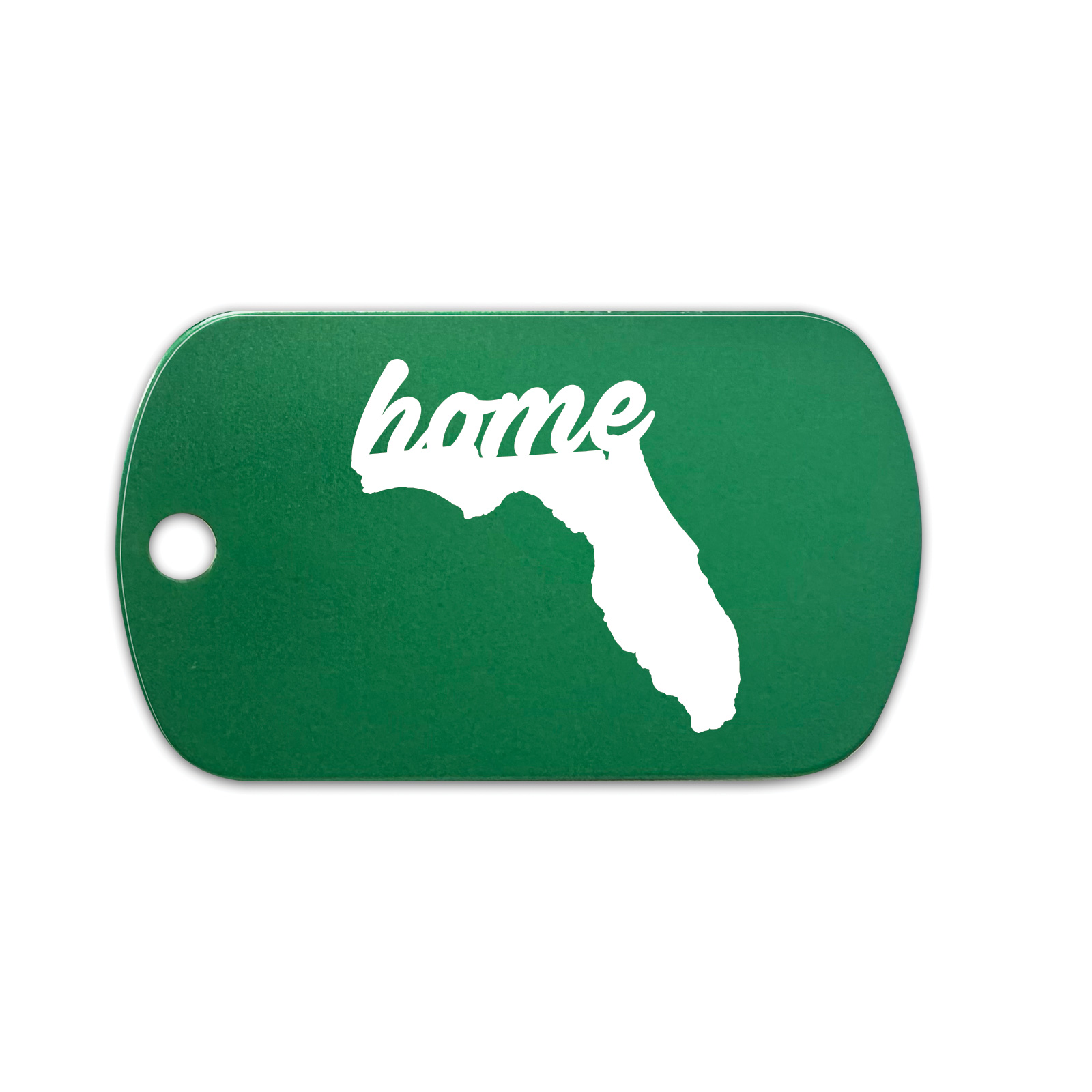 Florida Home GI Dog Tag Aluminum Keychain state shaped fl love - Green ...