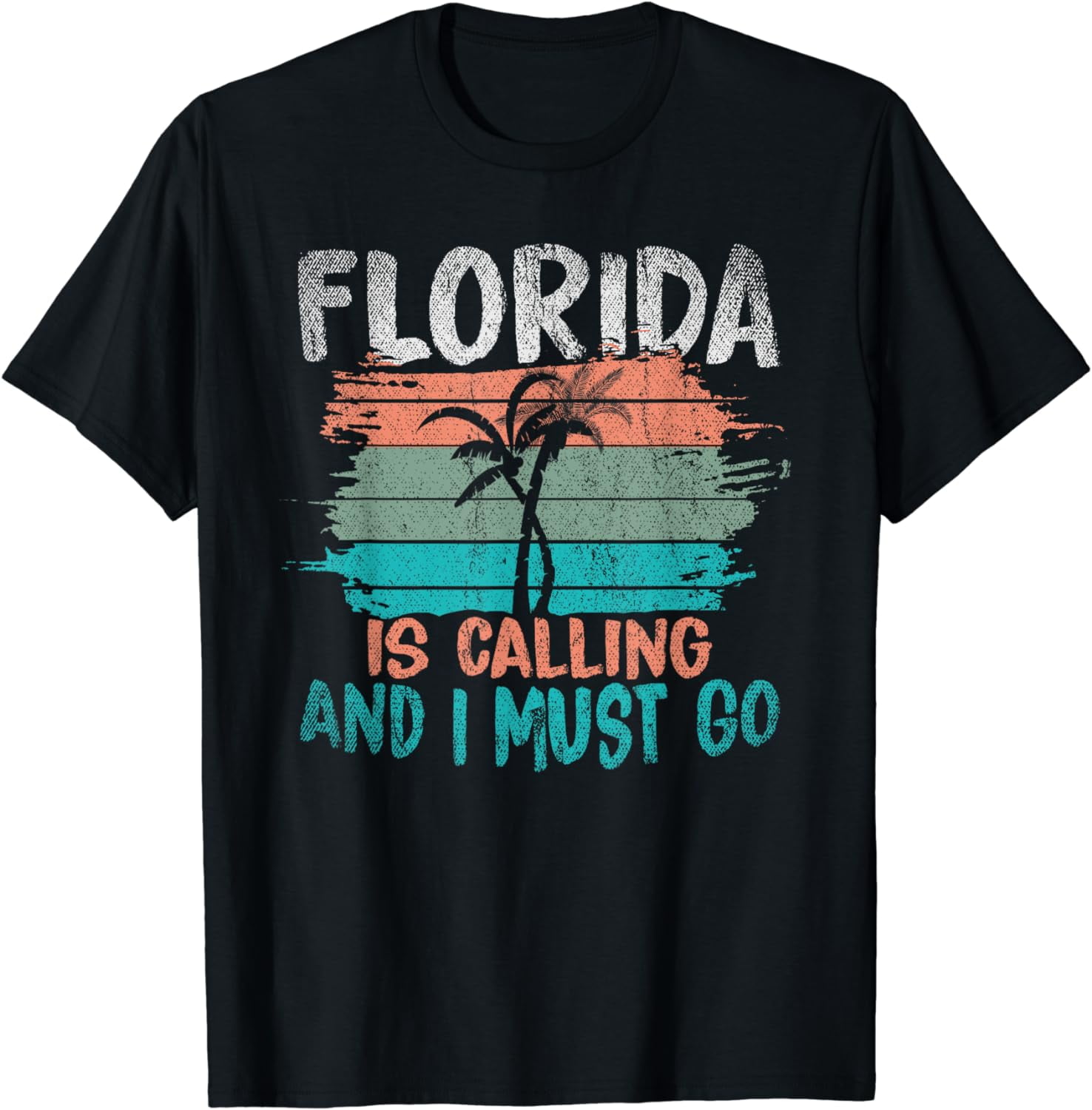 Florida Is Calling And I Must Go Retro Palm Trees Florida T-Shirt ...