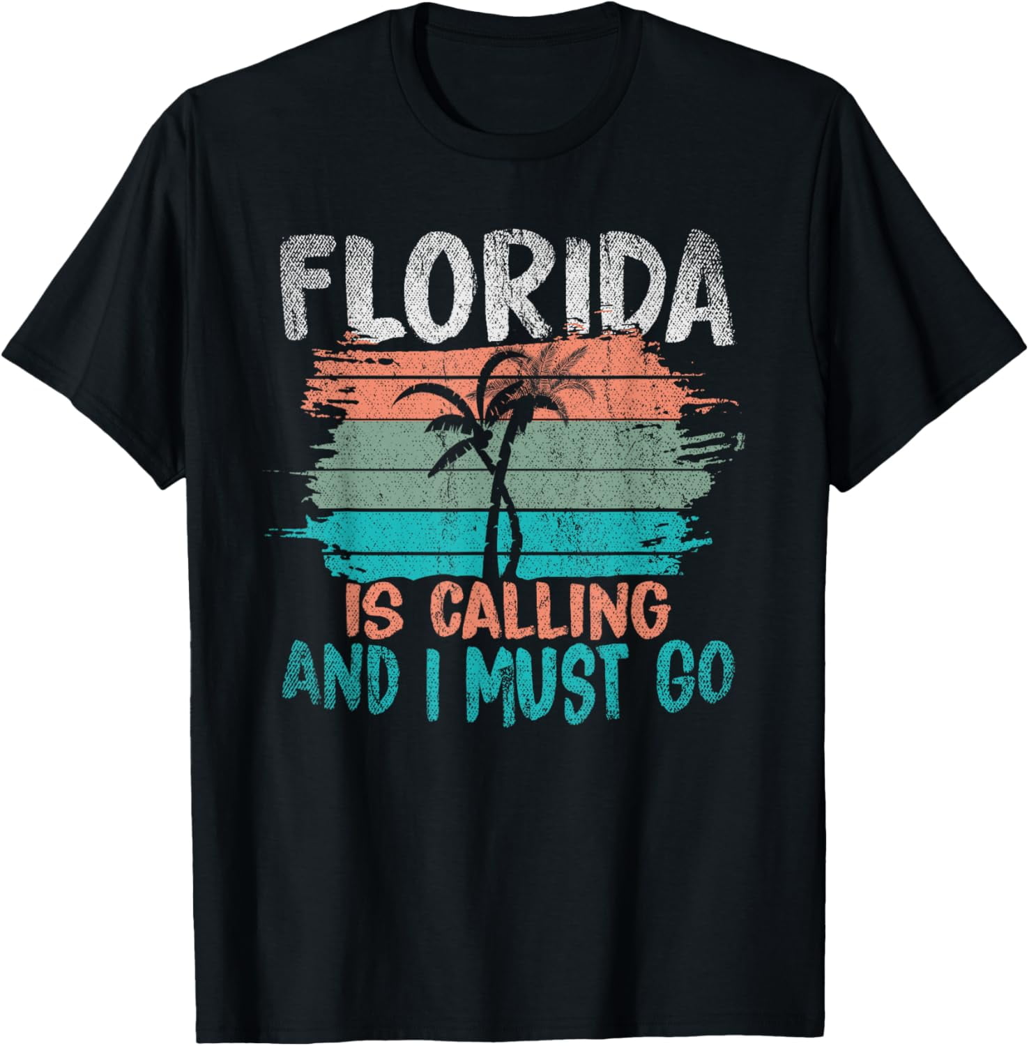 Florida Is Calling And I Must Go Retro Palm Trees Florida T-Shirt ...