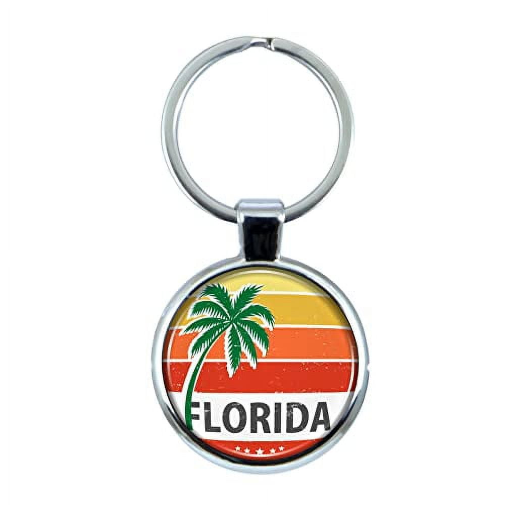 Florida Keychain with Epoxy Dome and Metal Keyring - Walmart.com