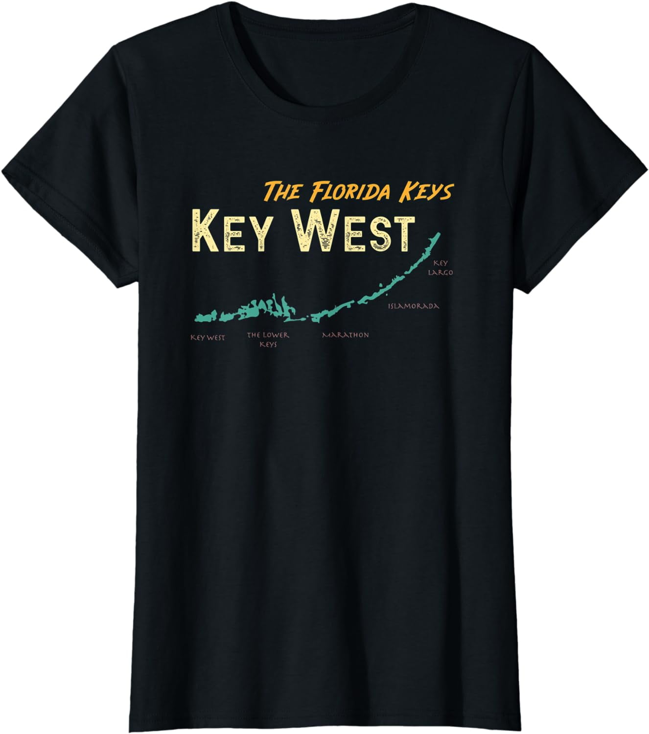 Florida Keys Map Key West T-Shirt - Walmart.com