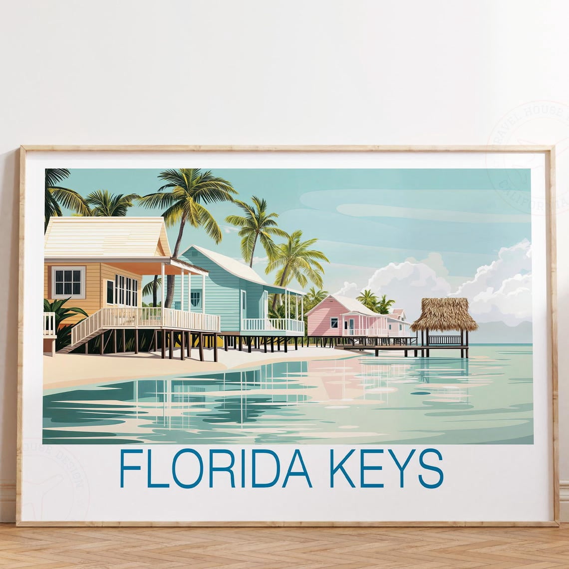 Florida Keys Travel Poster, Florida Landscape Wall Art, Florida Keys ...