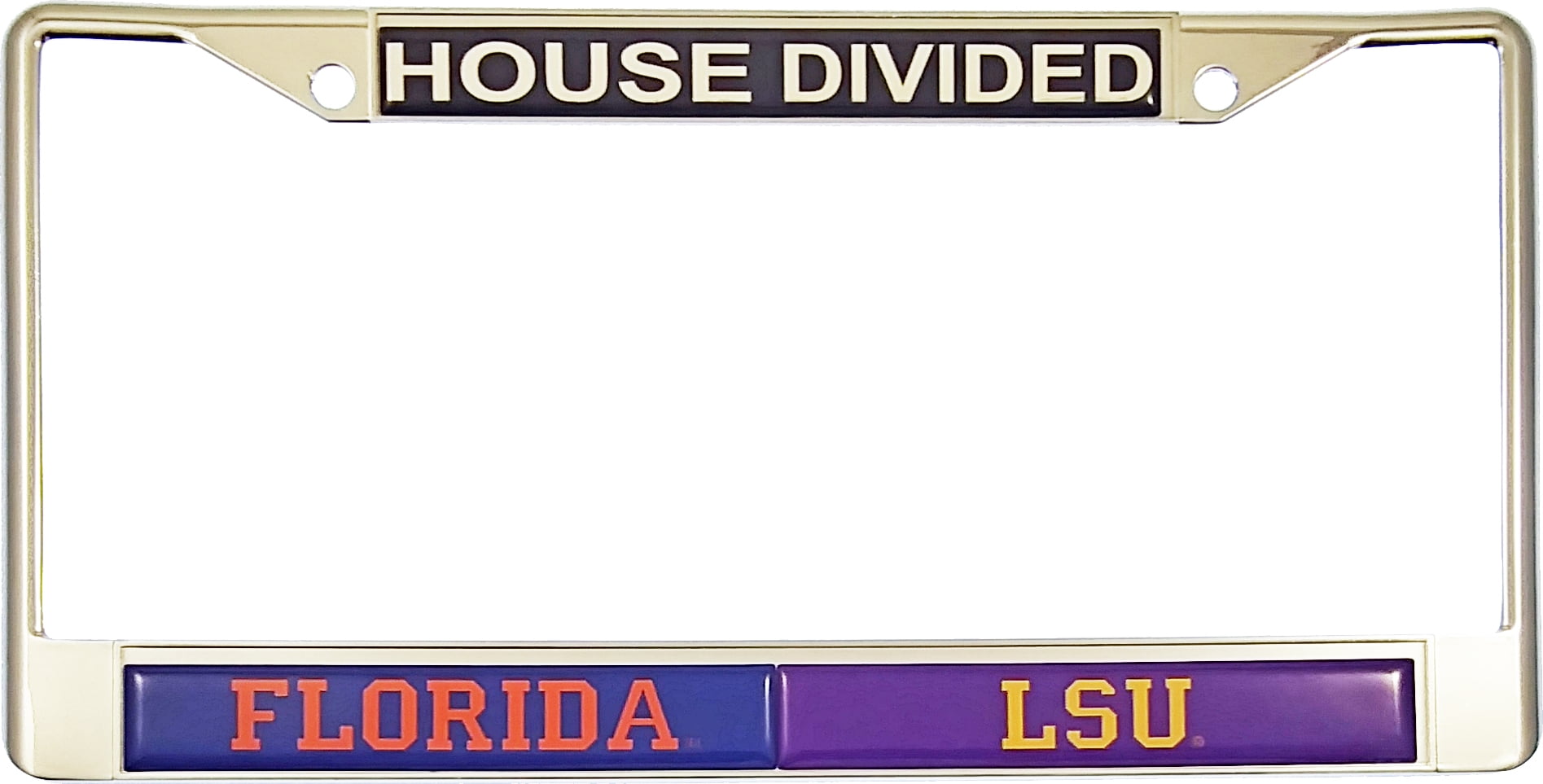 Florida + LSU House Divided Split License Plate Frame [Silver - Car ...