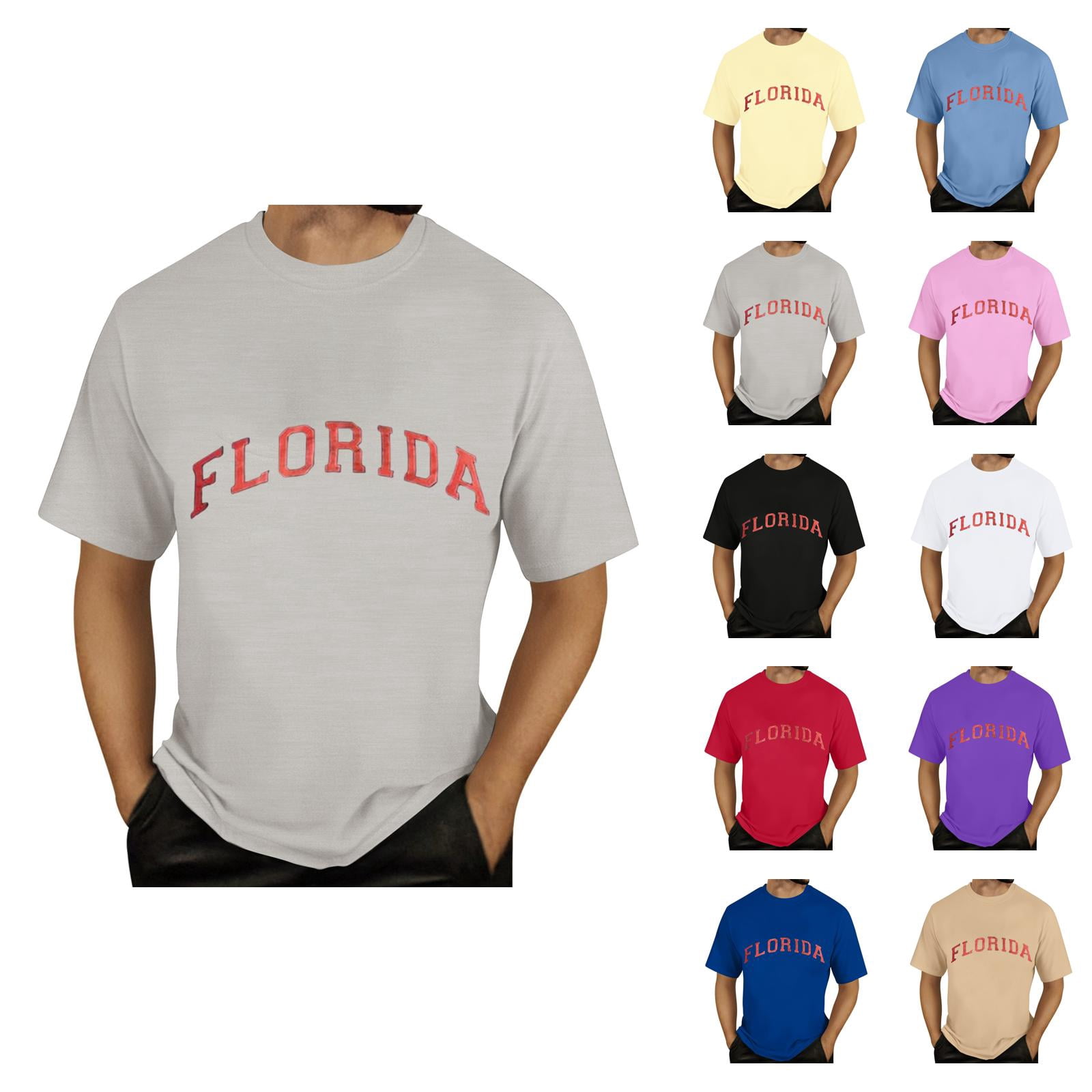 Florida Letter Graphic Tees for Men 2026 Summer Casual Short Sleeve ...
