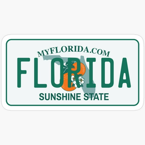 Florida License Plate Sticker. Gift For You - Decorate Laptops, Water ...