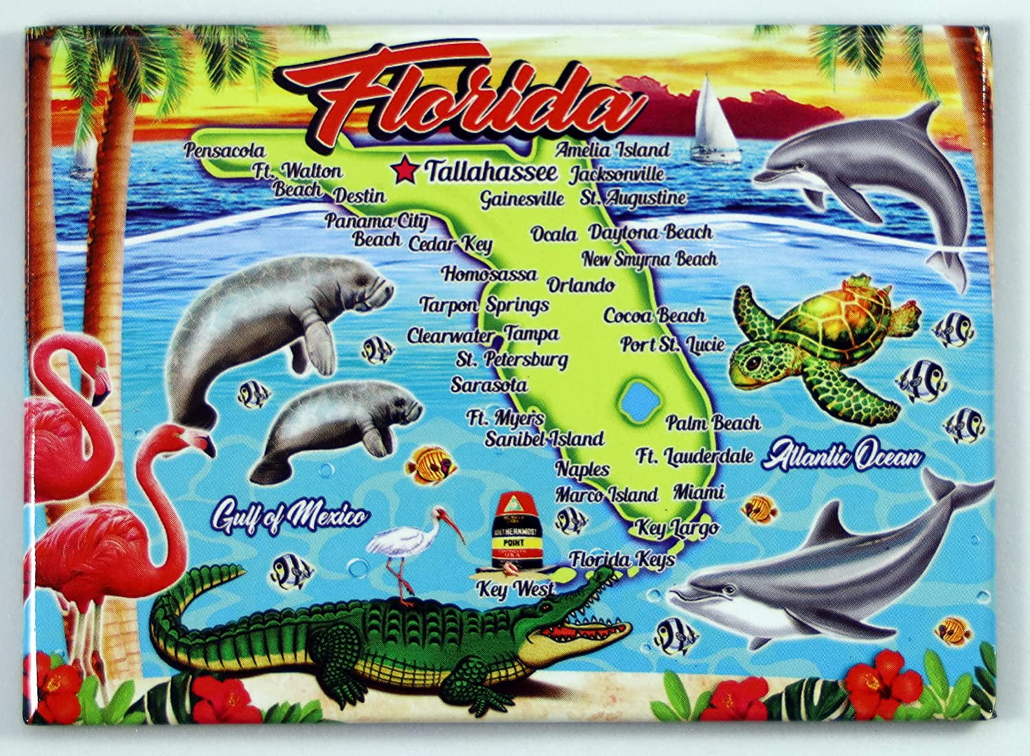 Florida Map New Pop Art Magnet 2.5" x 3.5" - Walmart.com