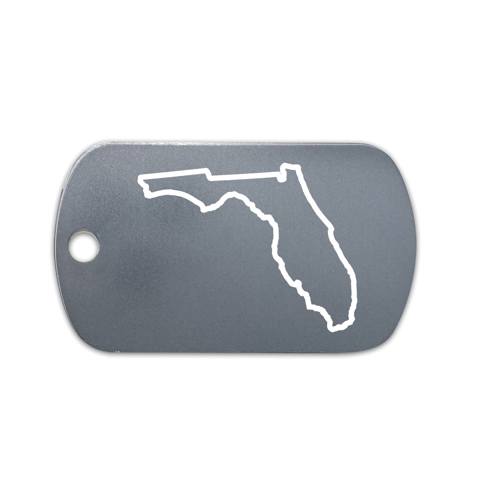 Florida Outline GI Dog Tag Aluminum Keychain fl - Silver - Walmart.com