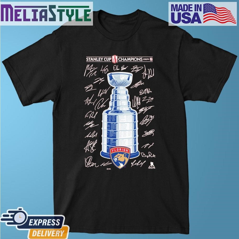 Florida Panthers 2024 Stanley Cup Champions Signature Roster T-shirt ...
