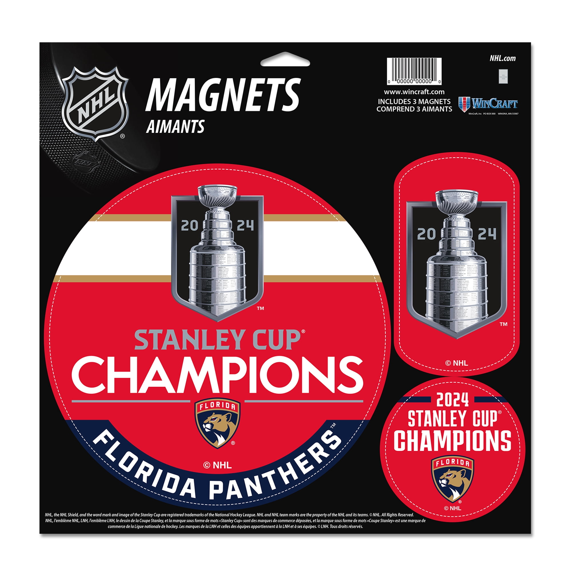 WinCraft Florida Panthers 2024 Stanley Cup Champions Three-Pack Indoor ...
