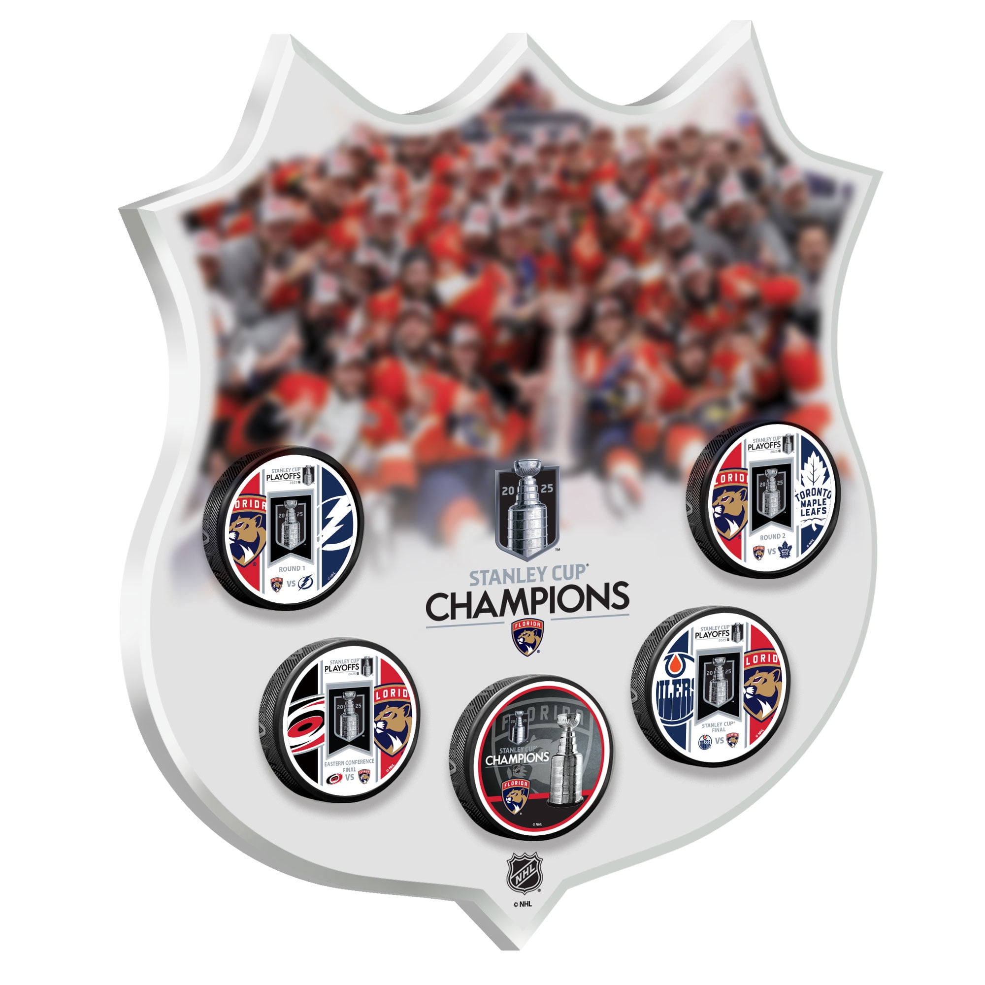 Florida Panthers 2025 Stanley Cup Champions Five-Puck Shield - Walmart.com