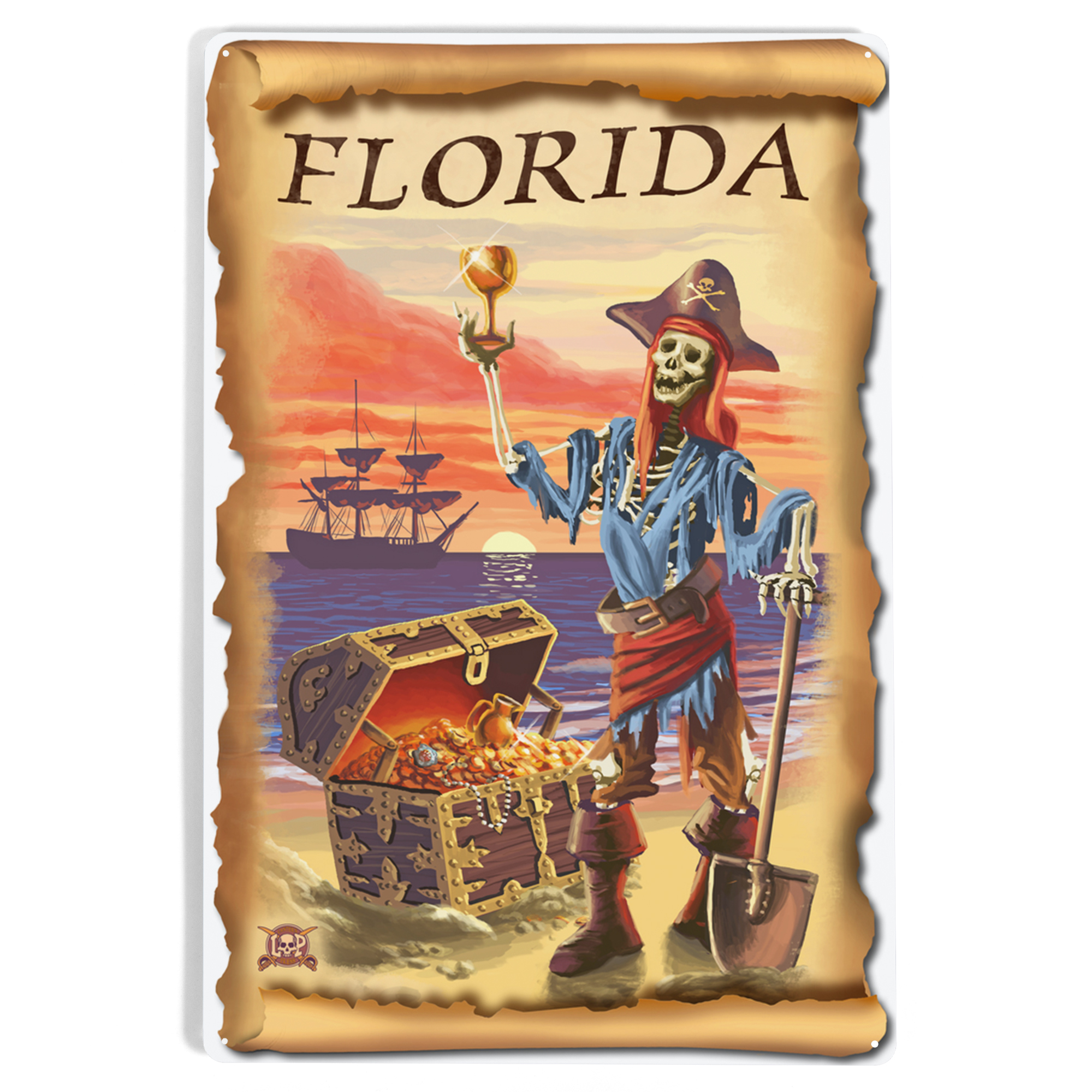 Florida, Pirate Plunder (12x18 Aluminum Art, Indoor Outdoor Metal Sign ...
