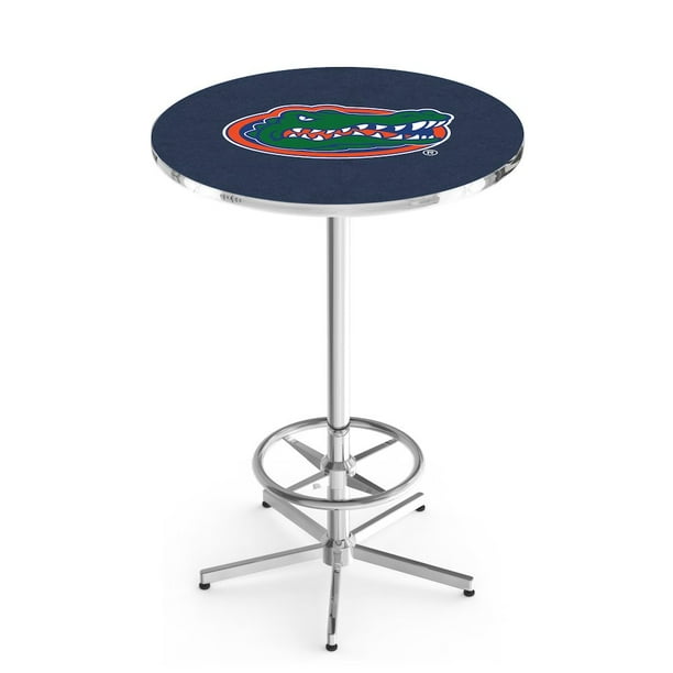 Holland Bar Stool L216 University of Florida 42' Tall - 36' Top Pub Table w/ Chrome Finish ...