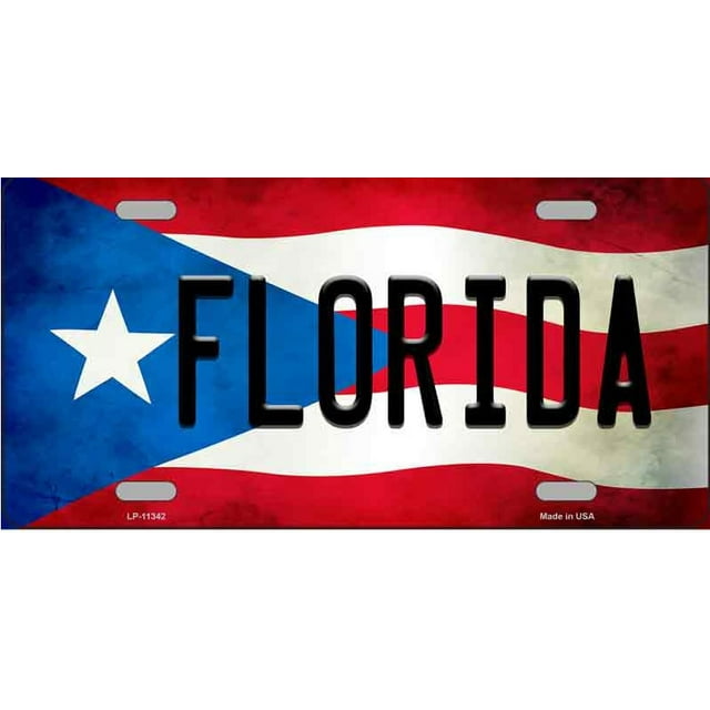 Florida Puerto Rico Flag License Plate Metal Novelty License Plate LP ...