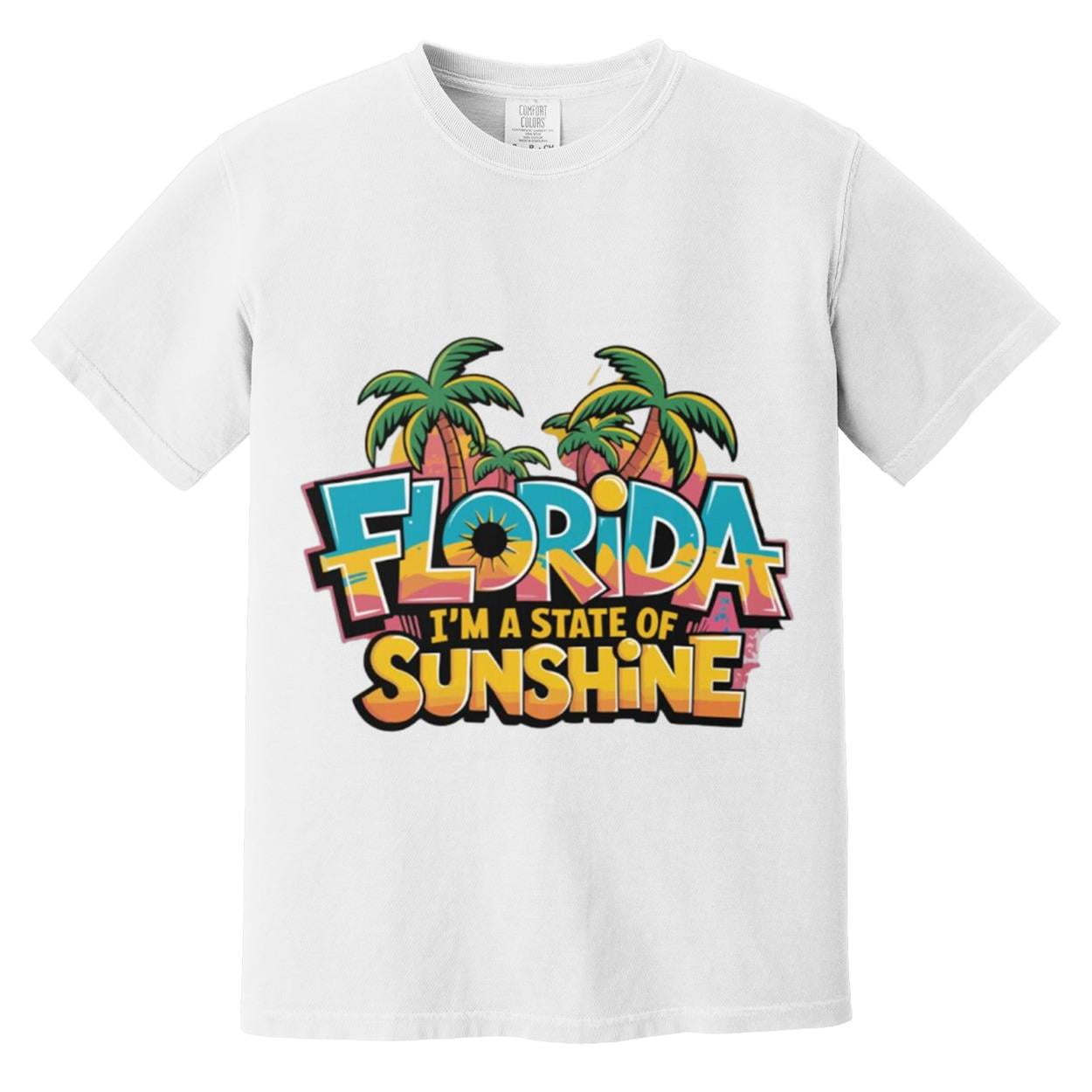 Florida Retro Palm Comfort Color T-shirt with Sunshine Travel Look, for men & women, up to size ...