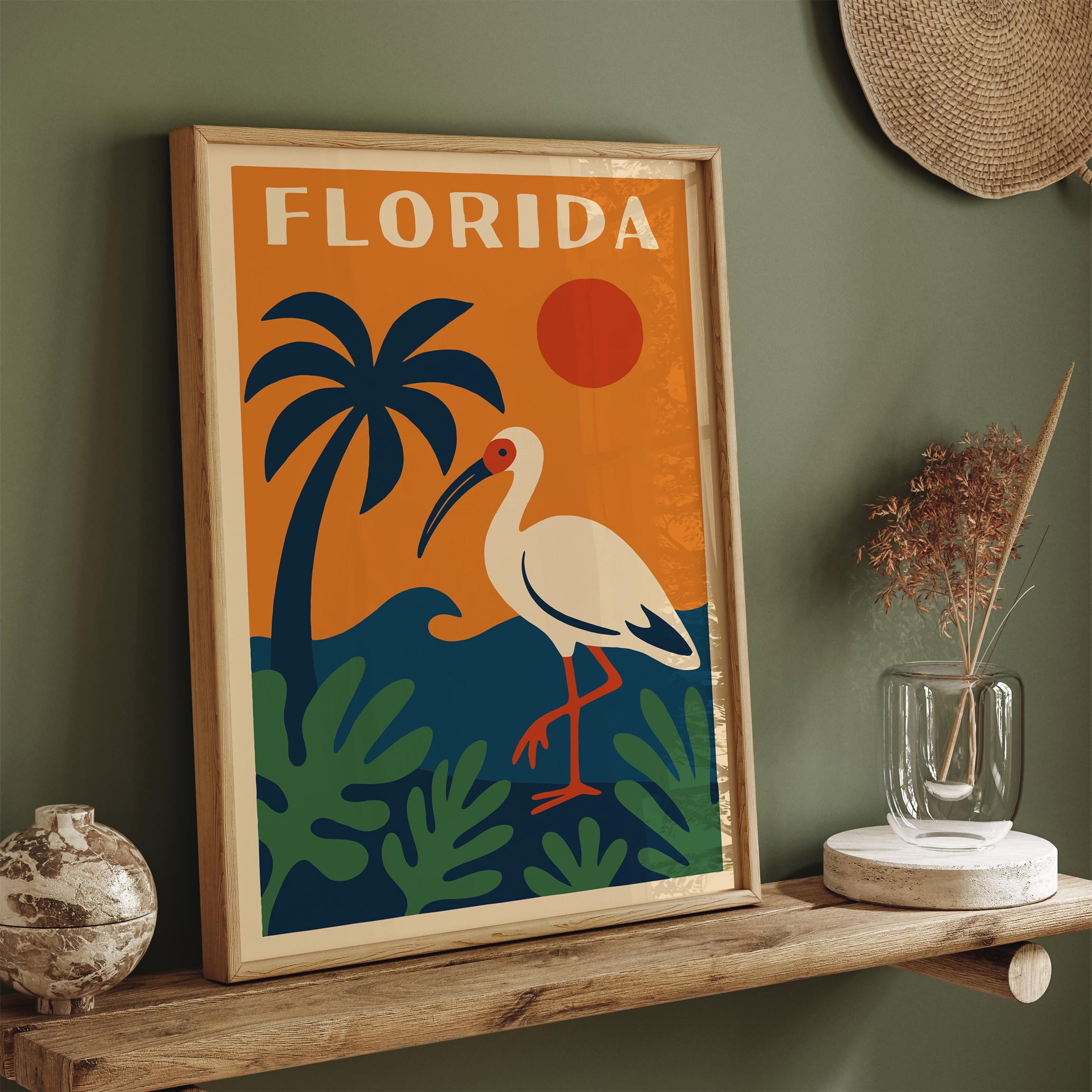 Florida Retro Travel Poster, Vintage Sunshine State Poster Poster, Wall ...